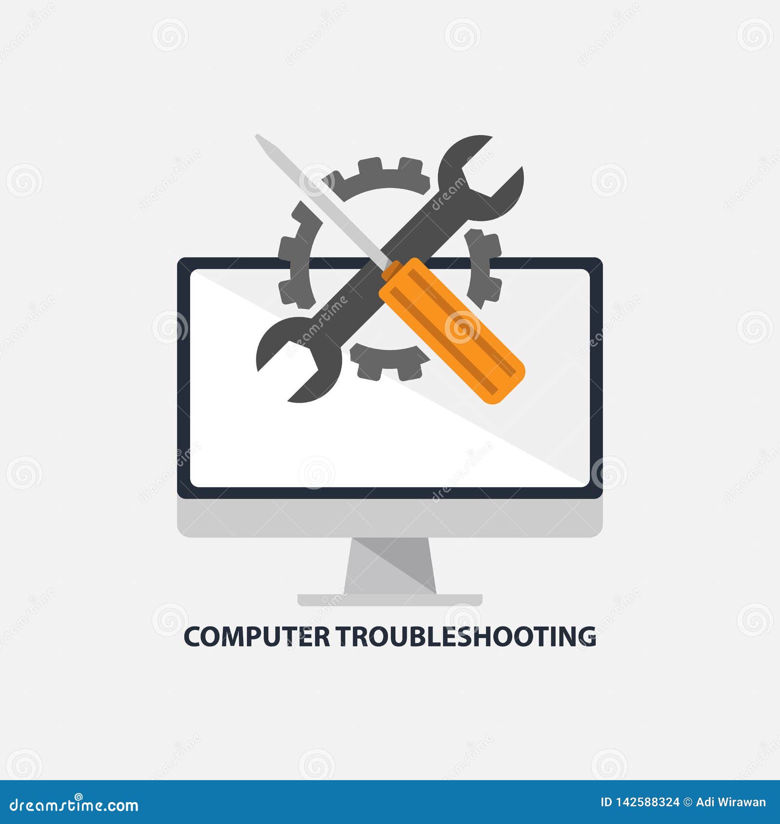 Computer Troubleshooting Services Flat Design Vector Illustration Stock ... Computer Troubleshooting Services Flat Design Vector Illustration Stock ...