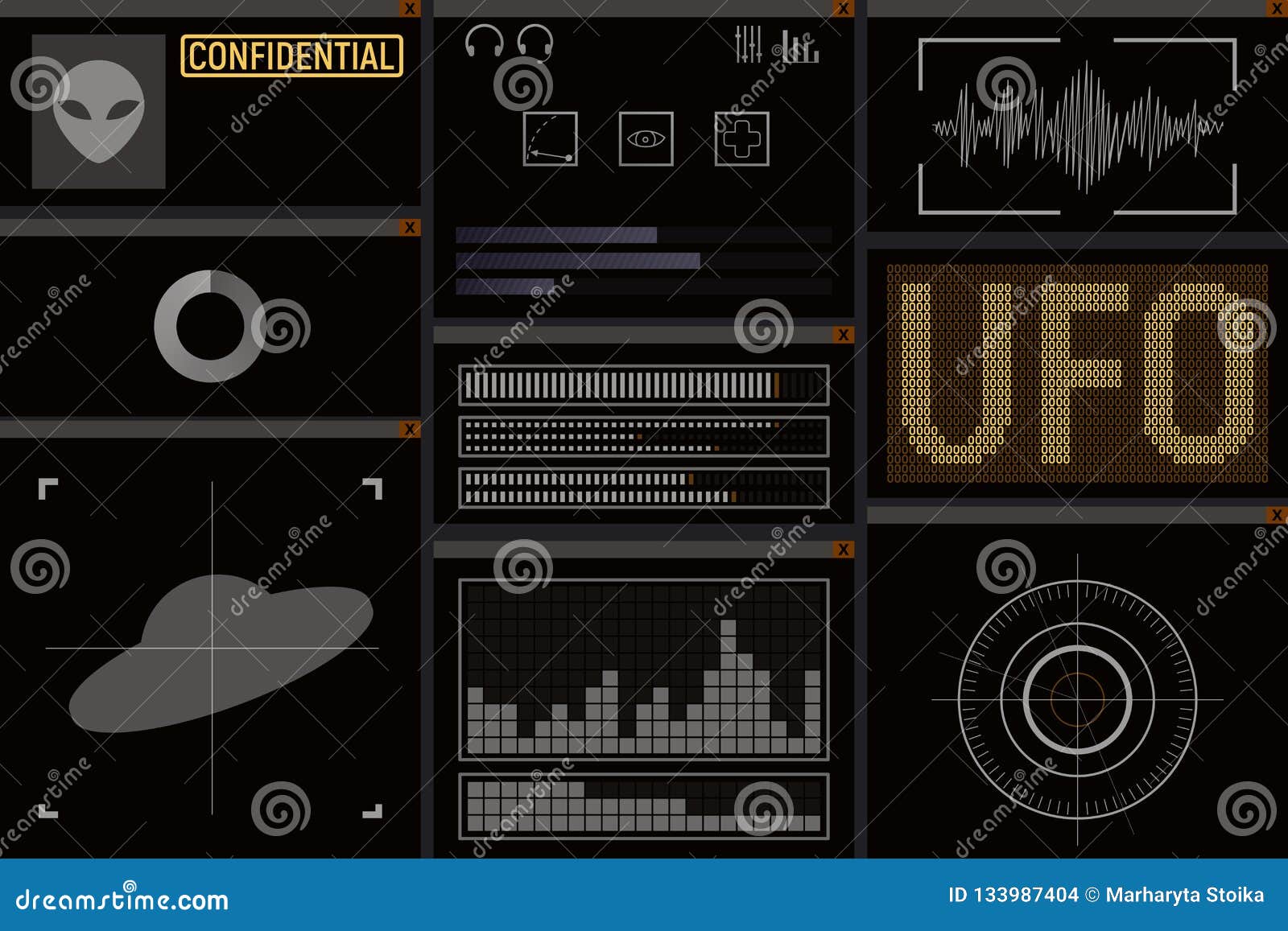 Computer UFO design. stock vector. Illustration of fiction - 133987404