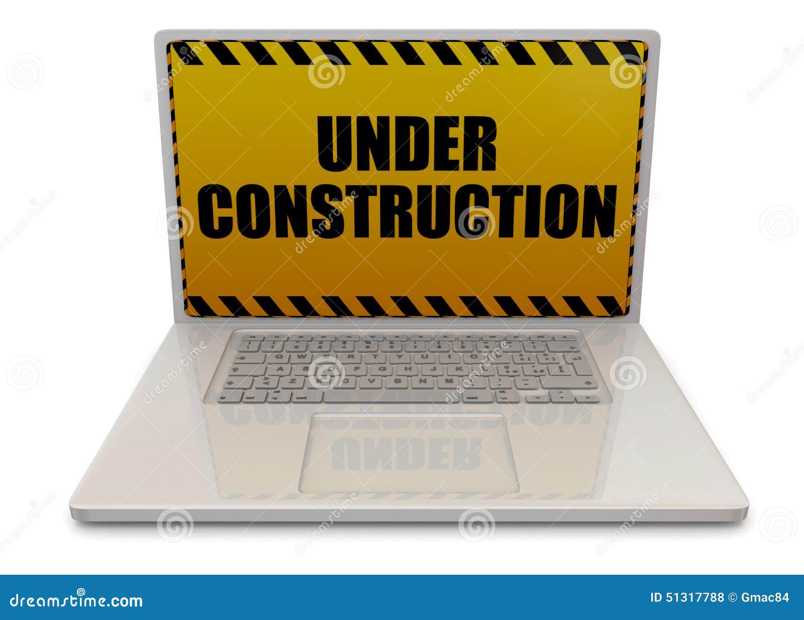 Computer Under Construction - 3D Stock Illustration - Illustration of ...