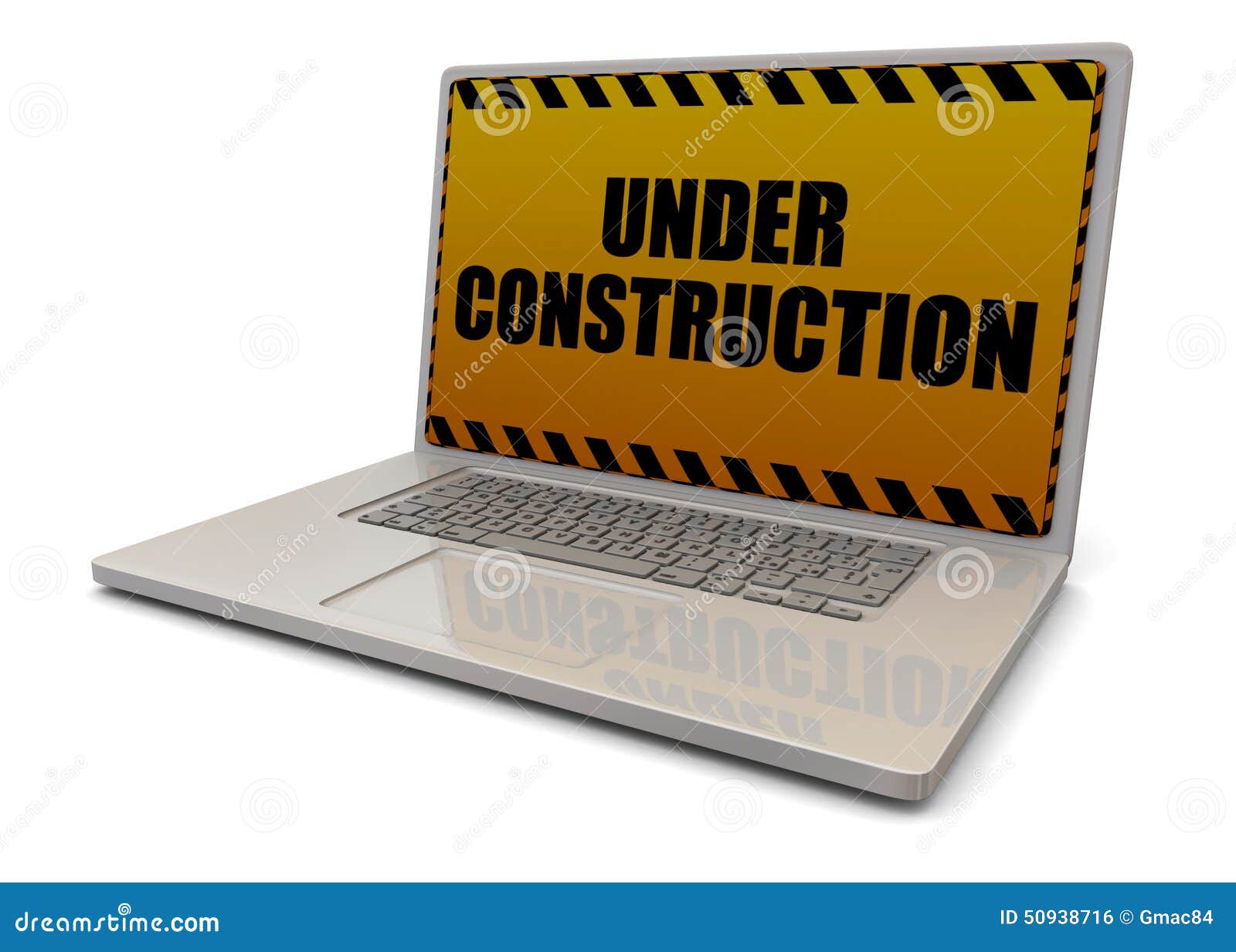 Computer Under Construction - 3D Stock Illustration - Illustration of ...