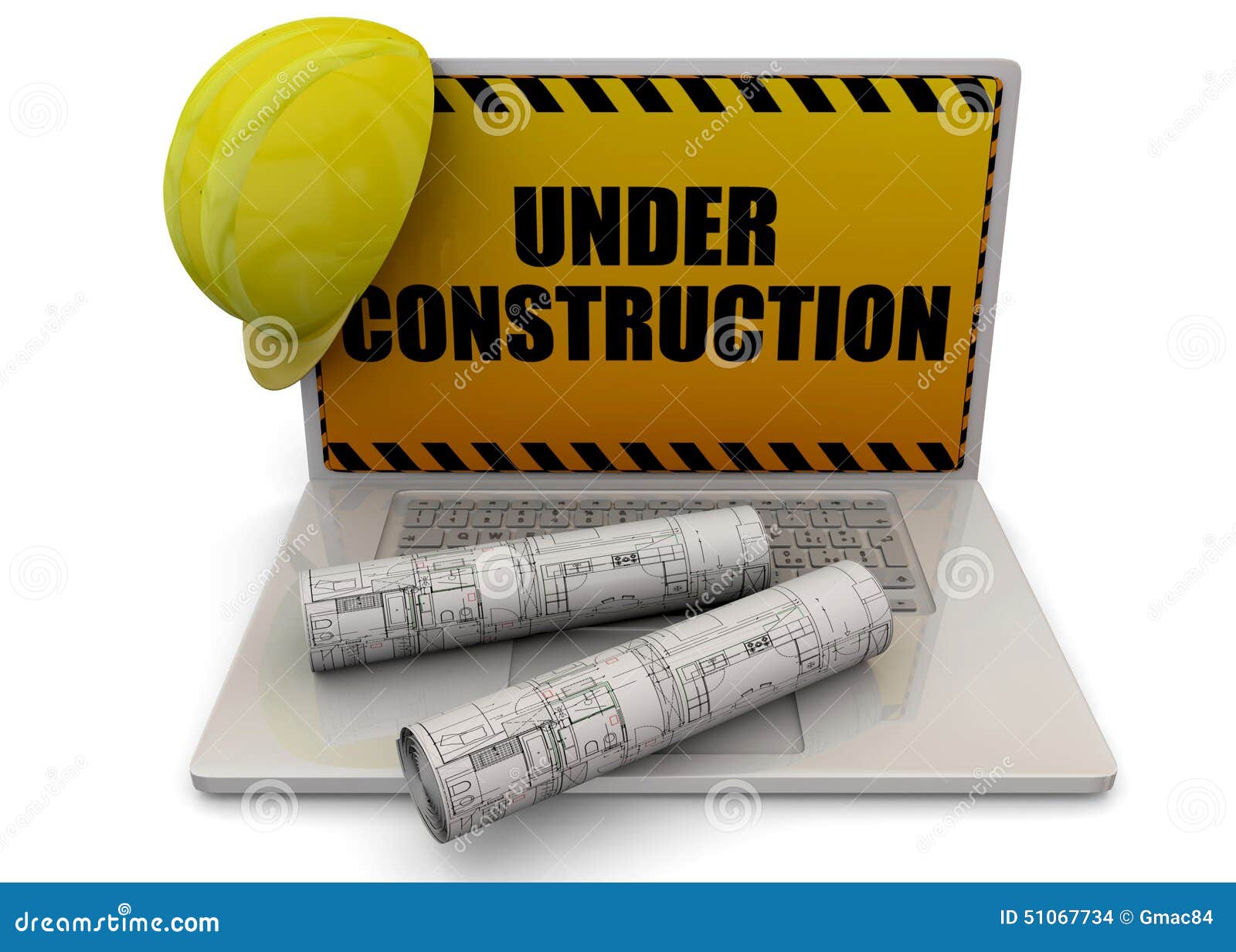 Computer Under Construction - 3D Stock Illustration - Illustration of ...