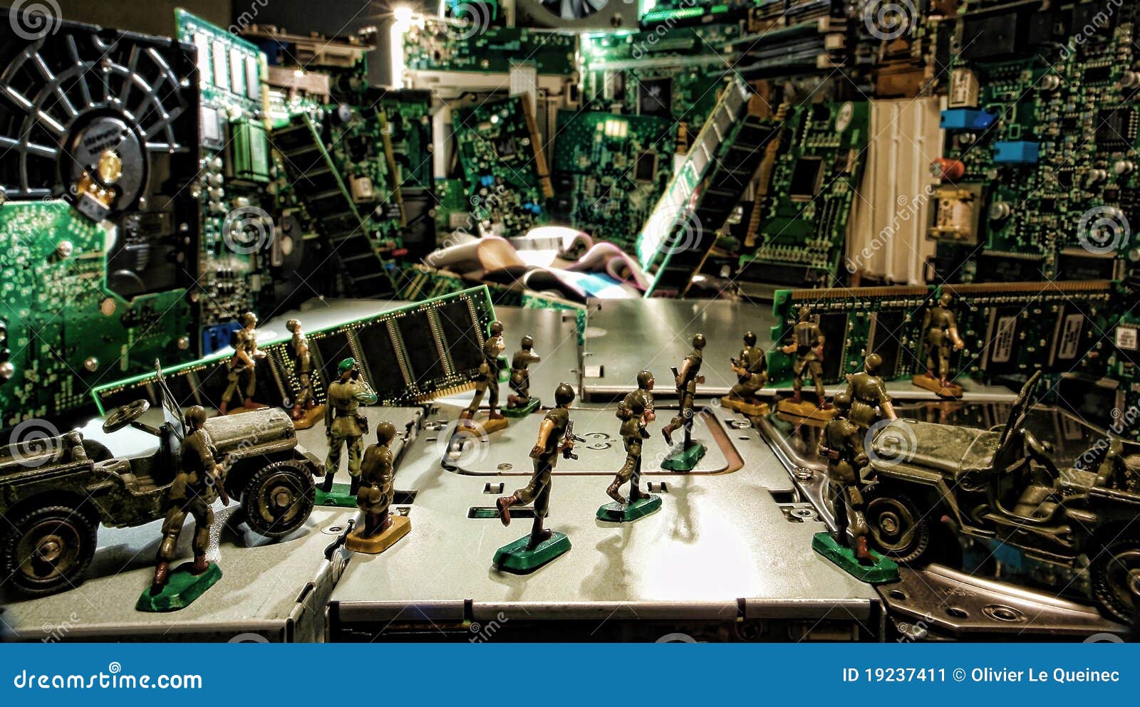 Computer Under Cyber Attack by Toy Soldiers Stock Image - Image of ...