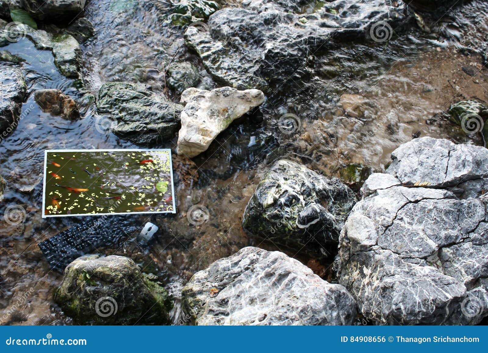 The Computer Under the Surface of the Water. Stock Photo - Image of ...