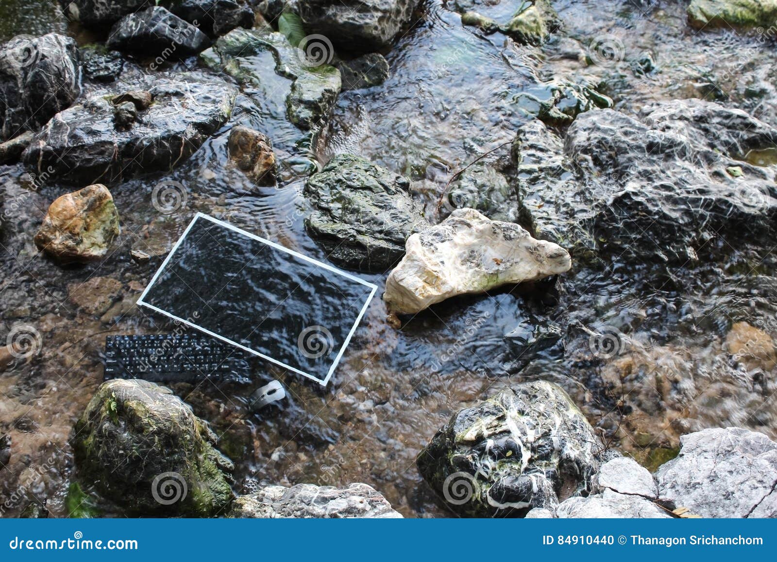 The Computer Under the Surface of the Water. Stock Photo - Image of ...
