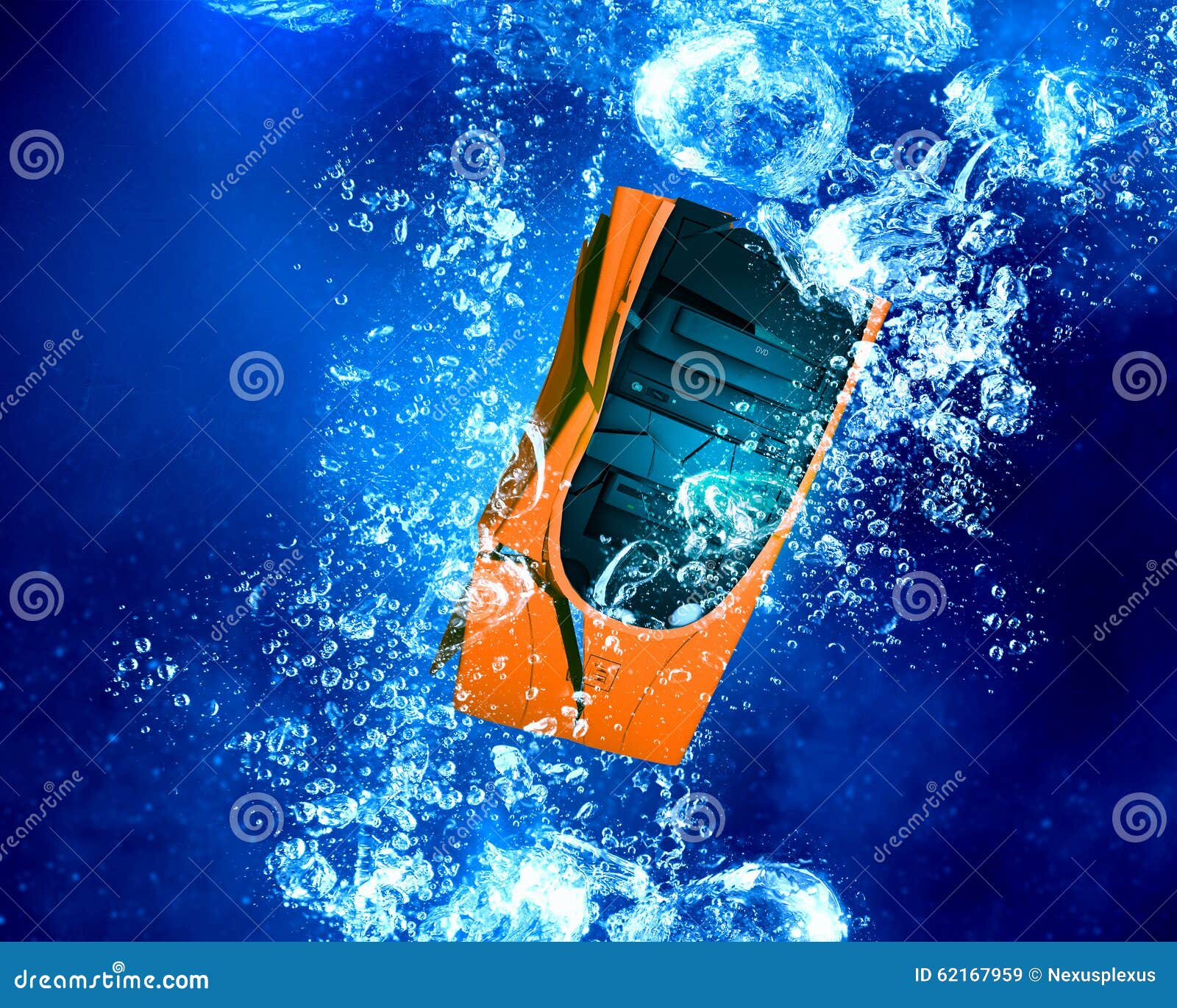 Computer under water stock image. Image of background - 62167959