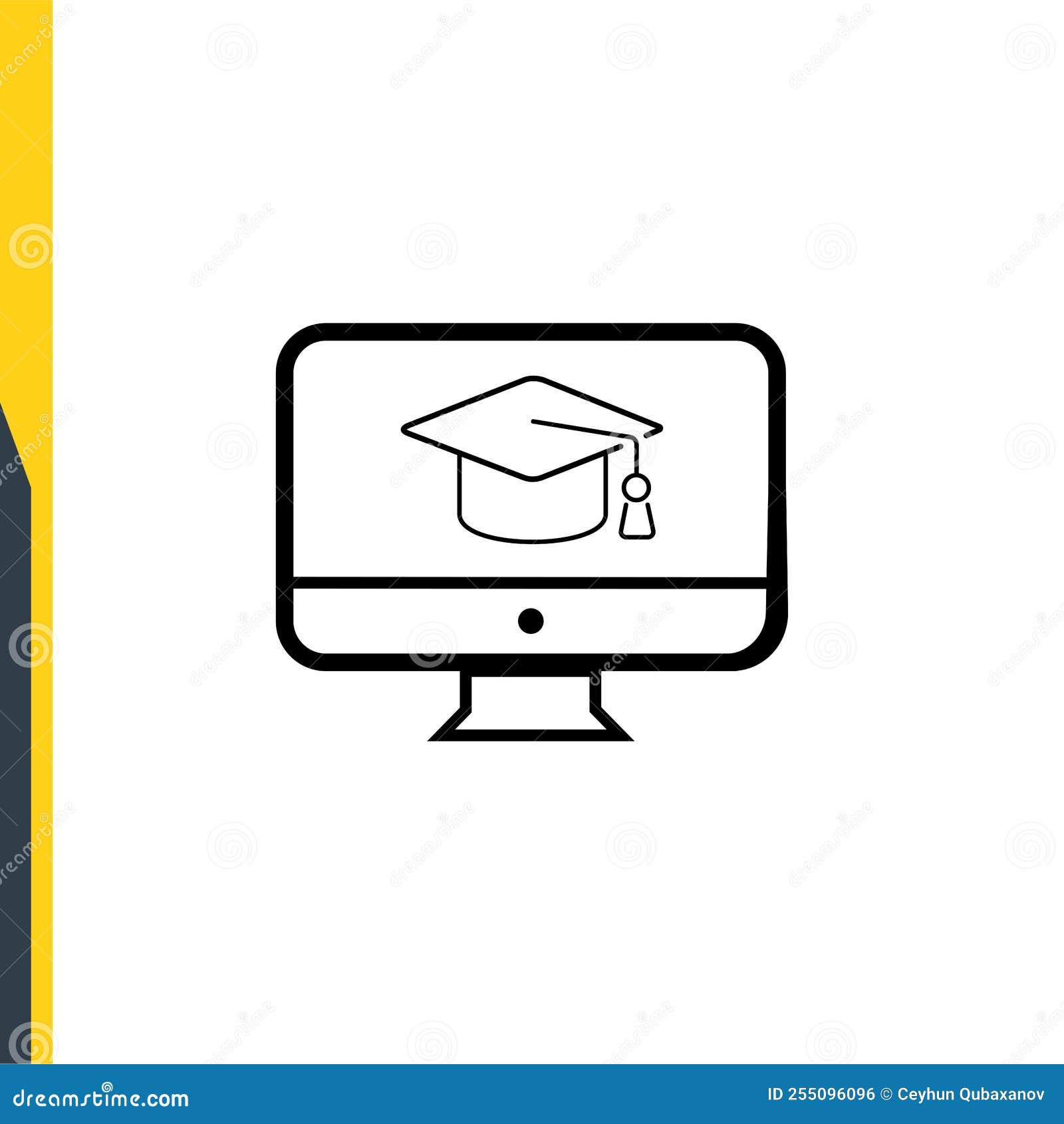 Computer and University Hat, Web Design, Vector Line Icons. Back To ...