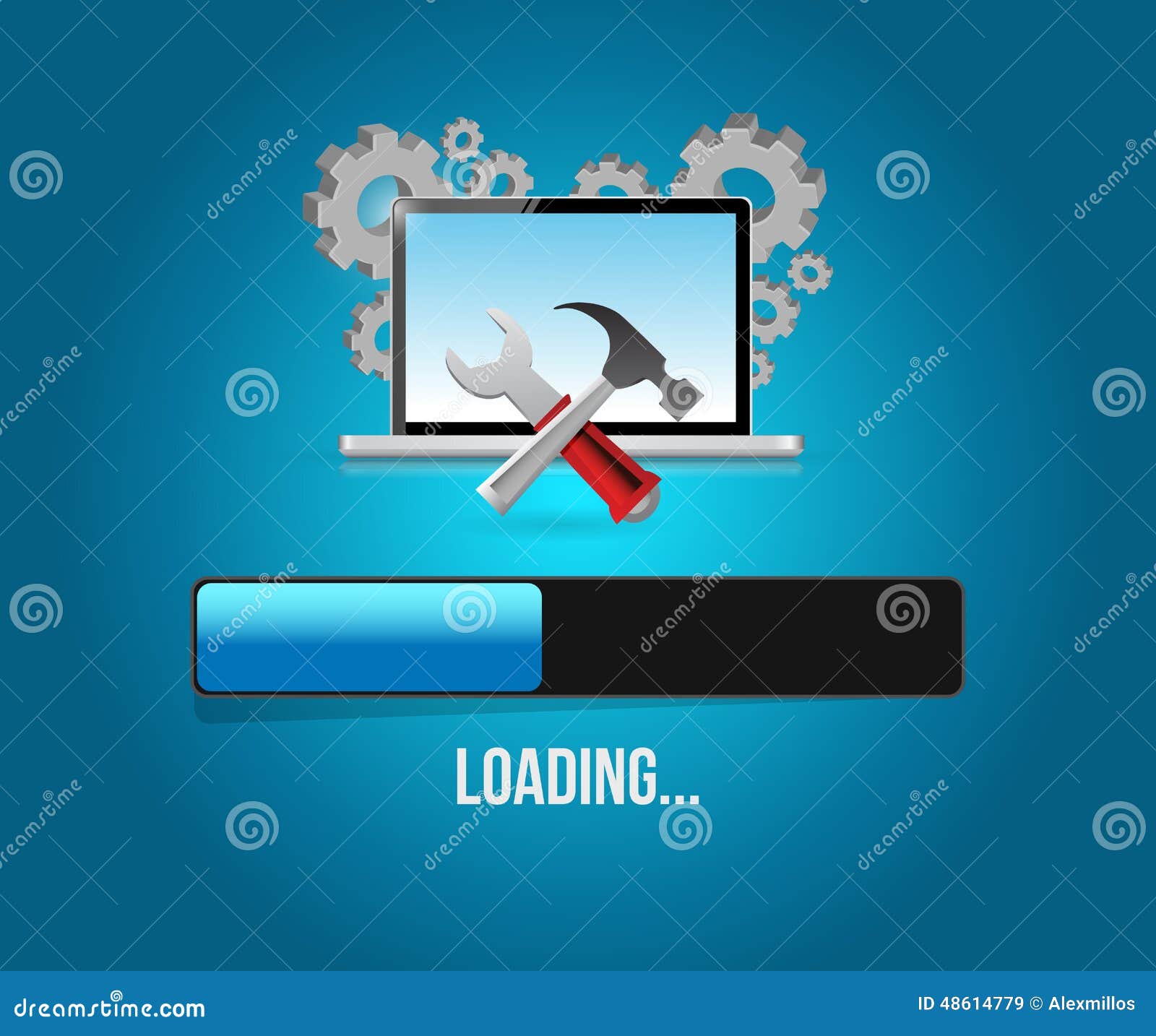 Computer Update and Tools. Loading Bar Stock Illustration ...