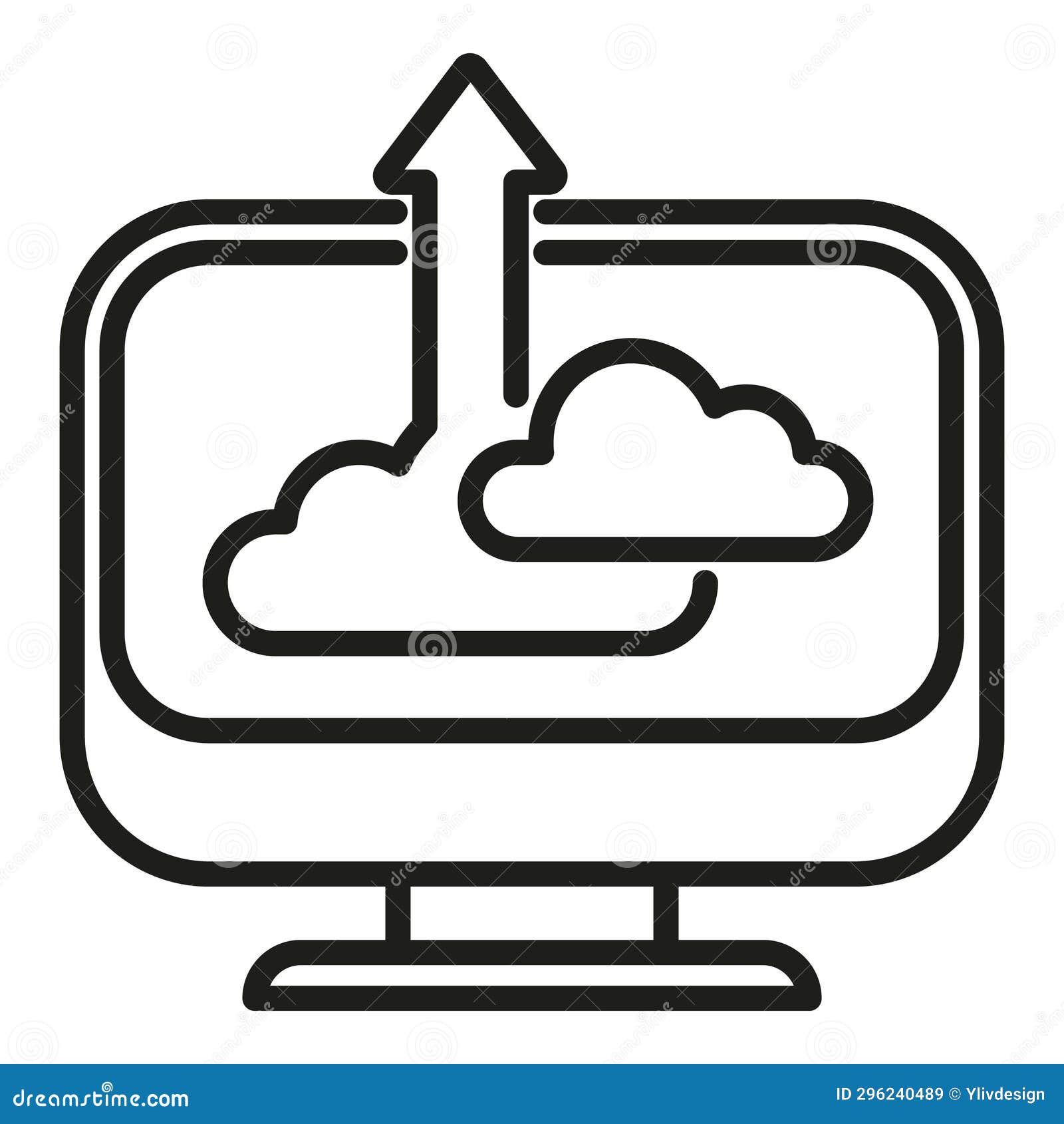 Computer Upload Data Cloud Icon Outline Vector. Smart Office Stock ... Computer Upload Data Cloud Icon Outline Vector. Smart Office Stock ...