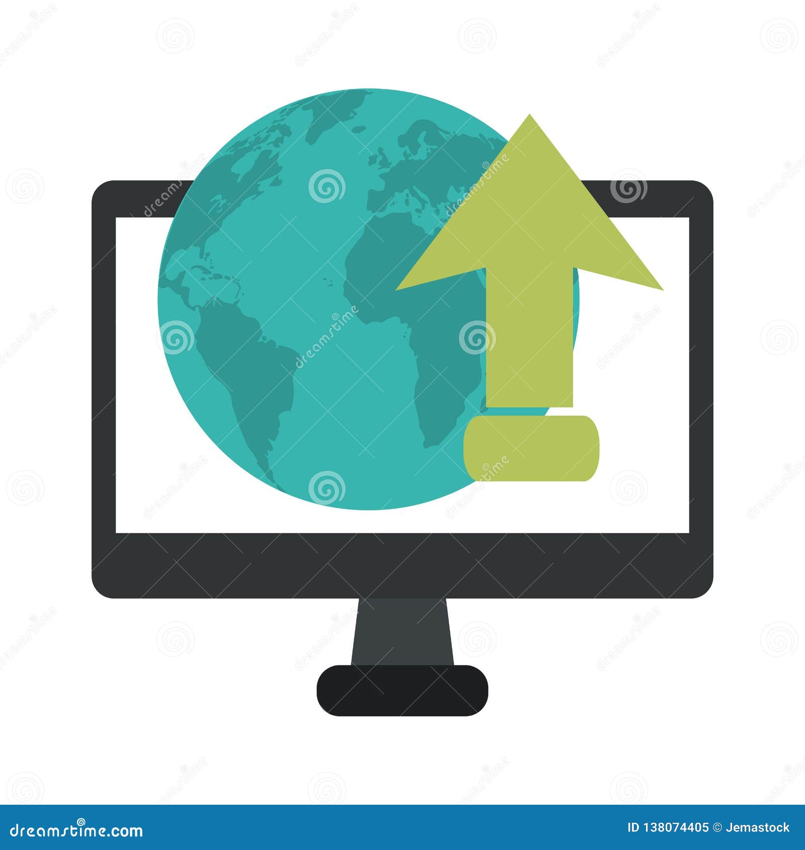 Computer Upload Internet Cloud Computing Stock Vector - Illustration of service, cloud: 138074405