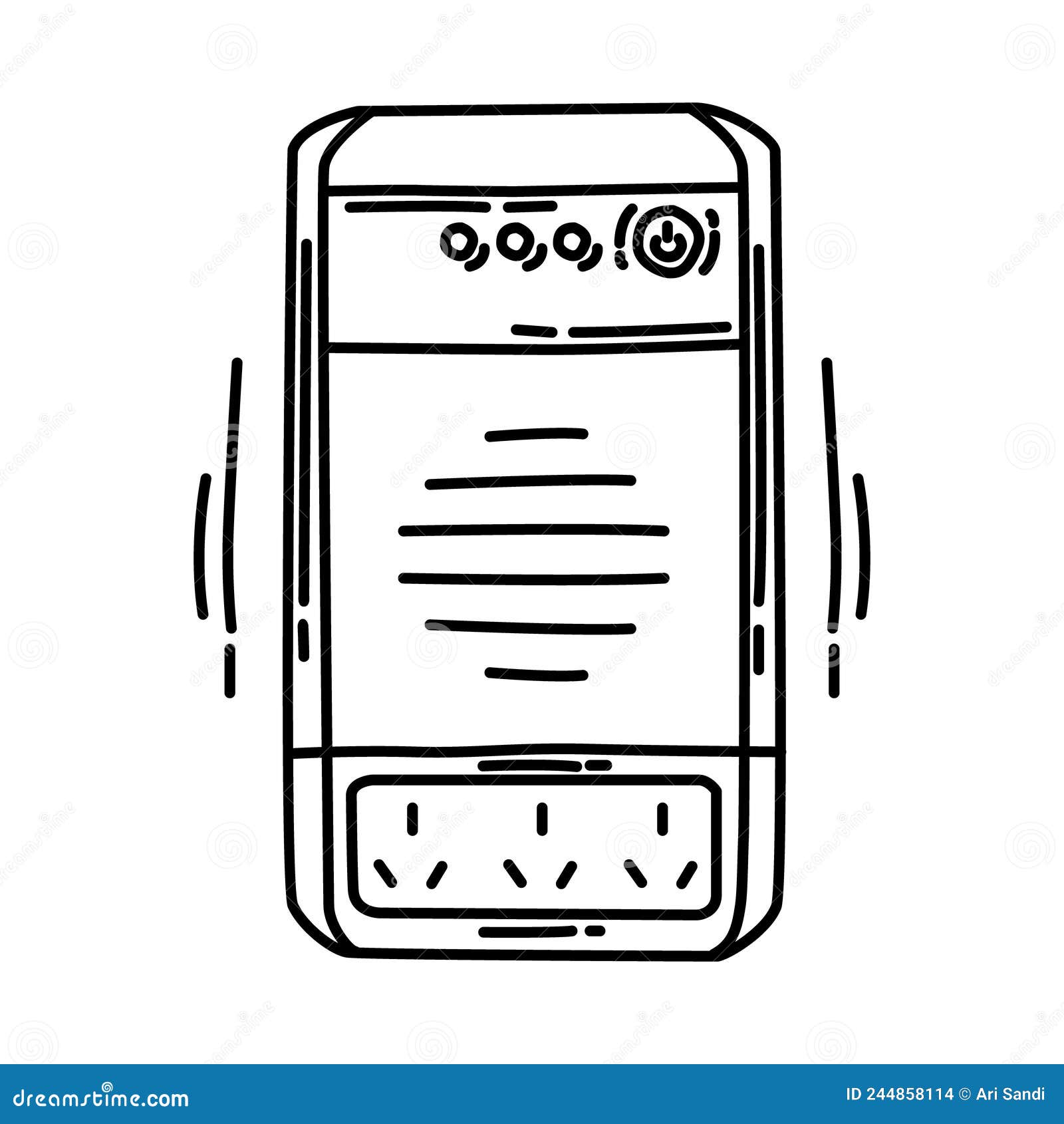 Computer UPS Icon. Doodle Hand Drawn or Outline Icon Style Stock Vector ...