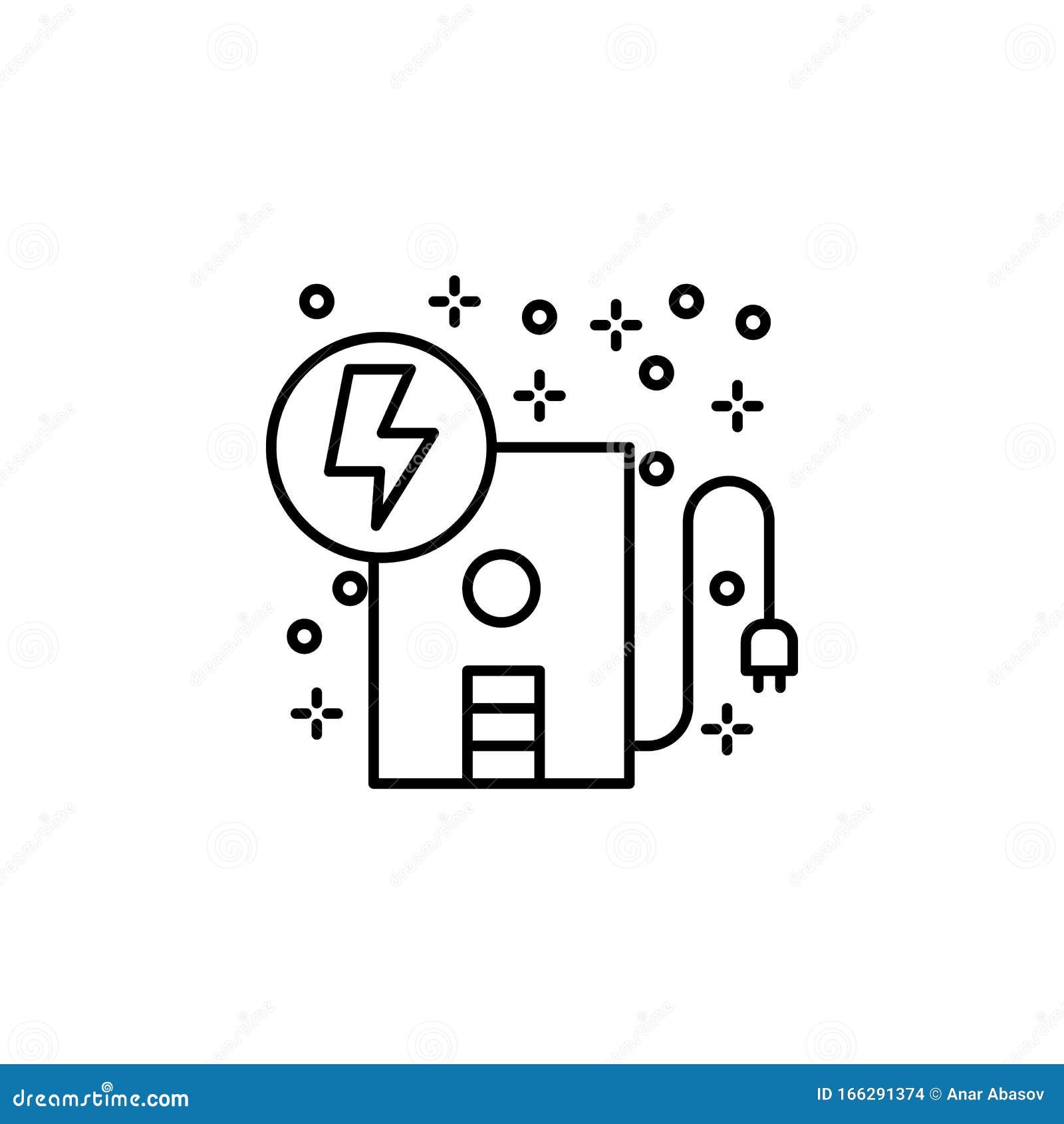 Computer UPS Lightning Icon. Element of Computer Icon Stock ...