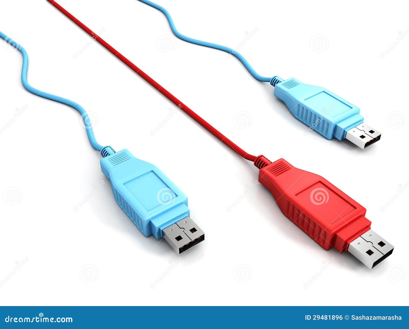 Computer USB Cable Race on White Background Stock Illustration ...