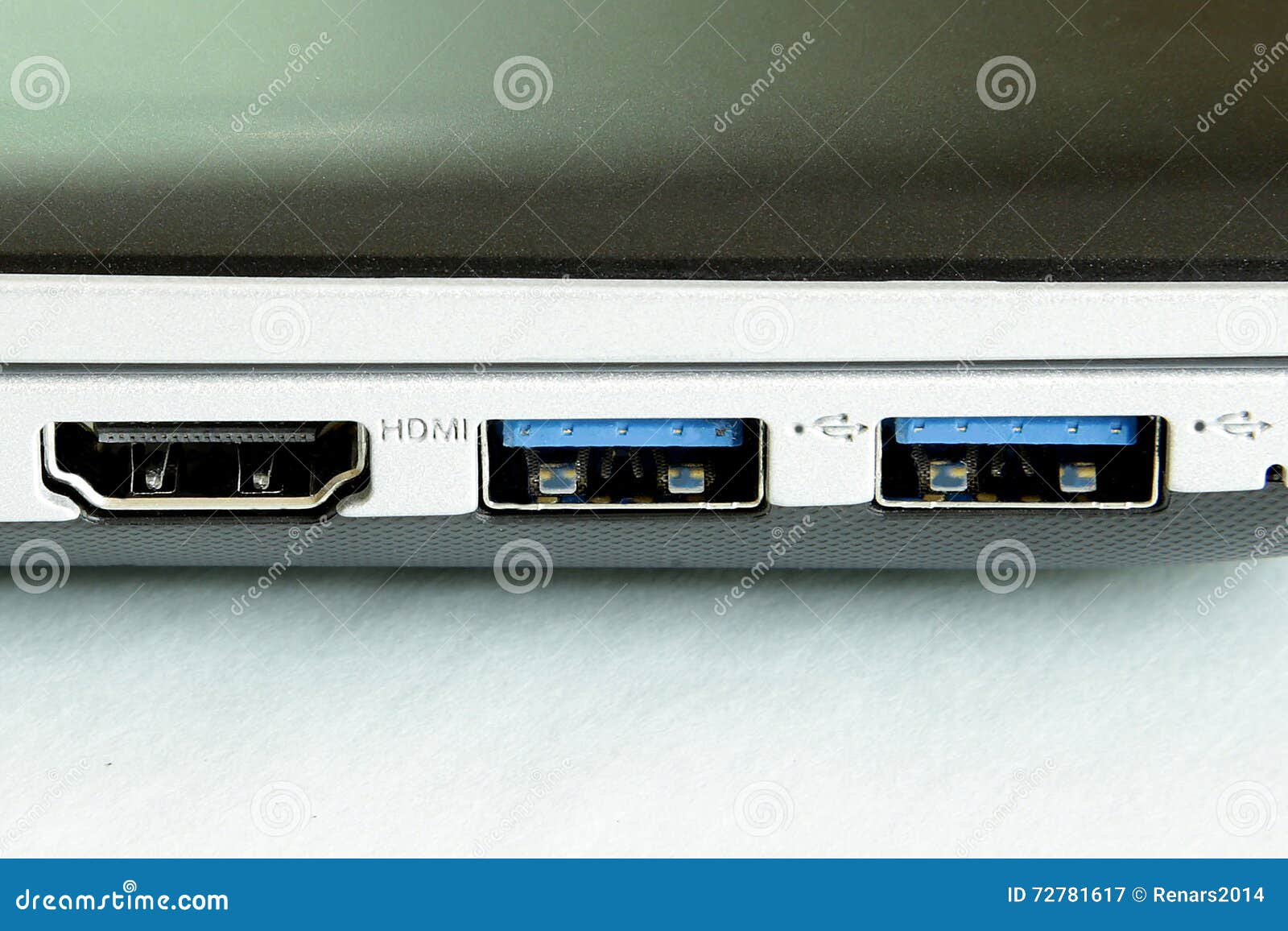 Computer Usb Hdmi Sockets Contacts Turn on Off Electricity Stock Image ...