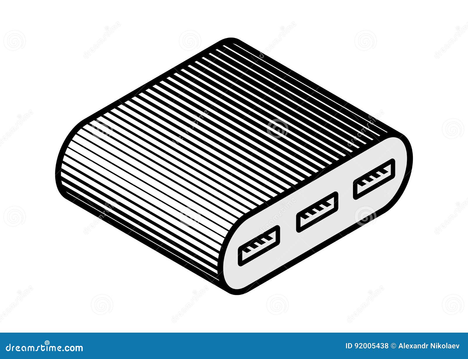 Computer USB Hub Peripheral Hardware Device Illustration Stock Vector ...