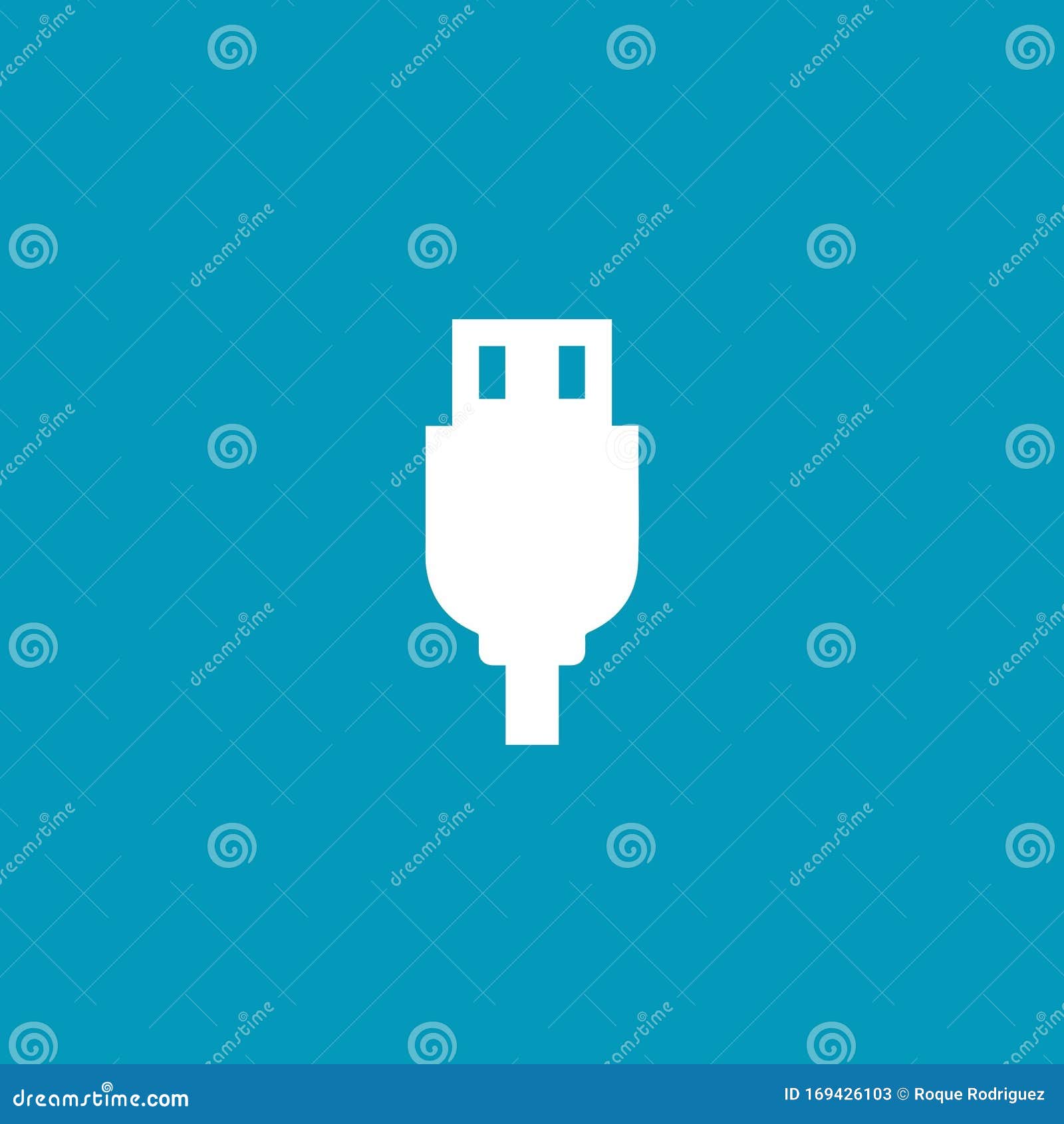 Computer Usb Plug in Icon Illustration on White Background Stock ...