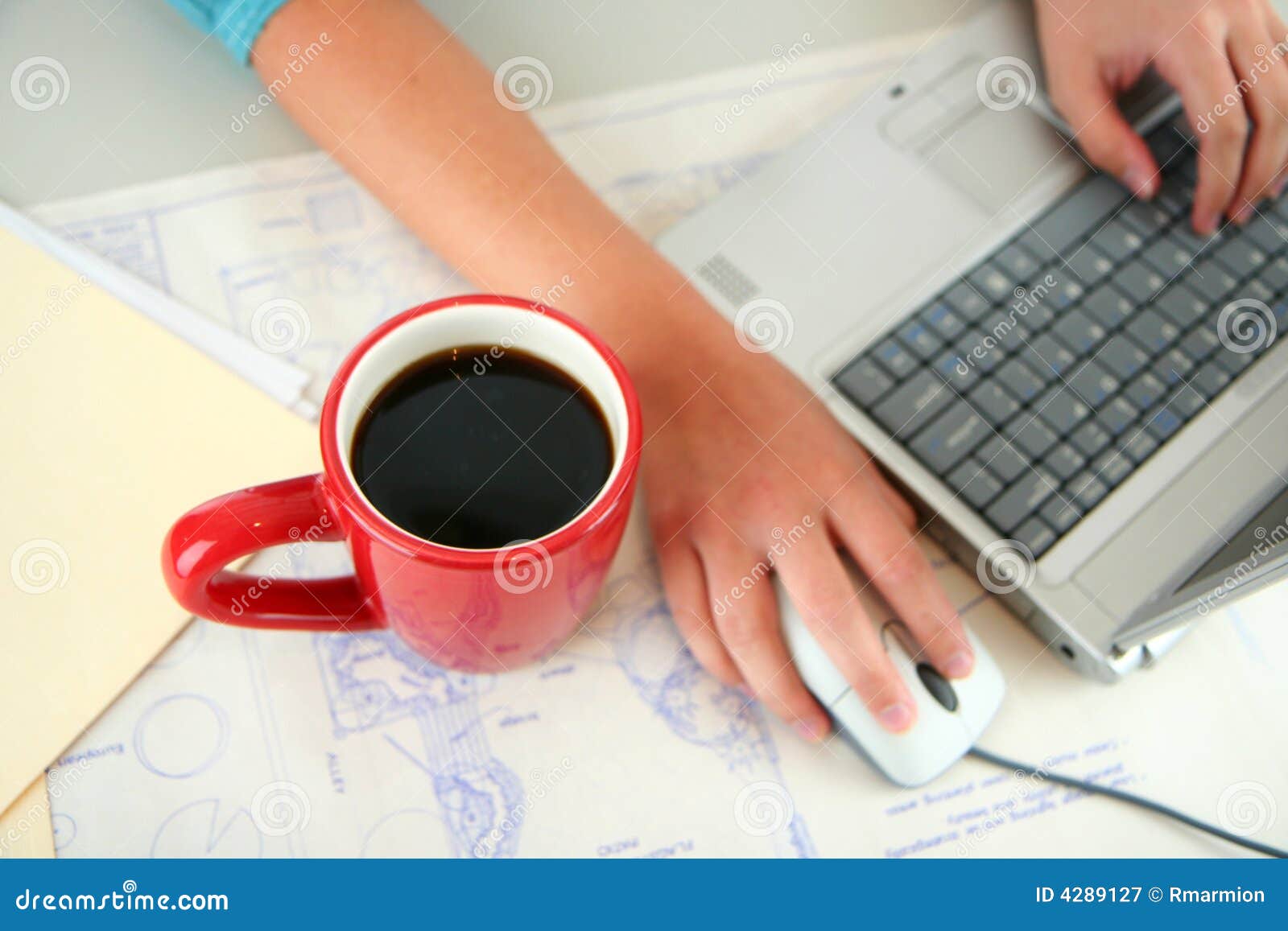 Computer User stock image. Image of working, hands, white - 4289127