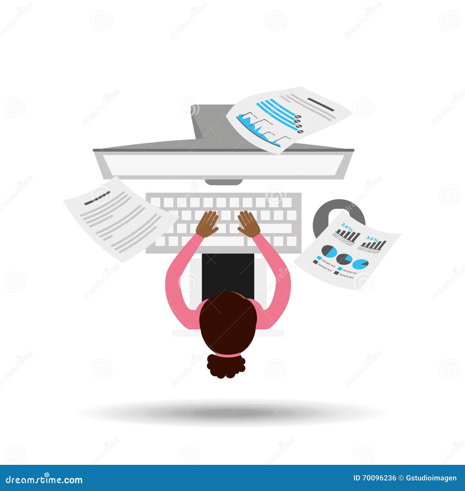 Computer user design stock illustration. Illustration of documents ...