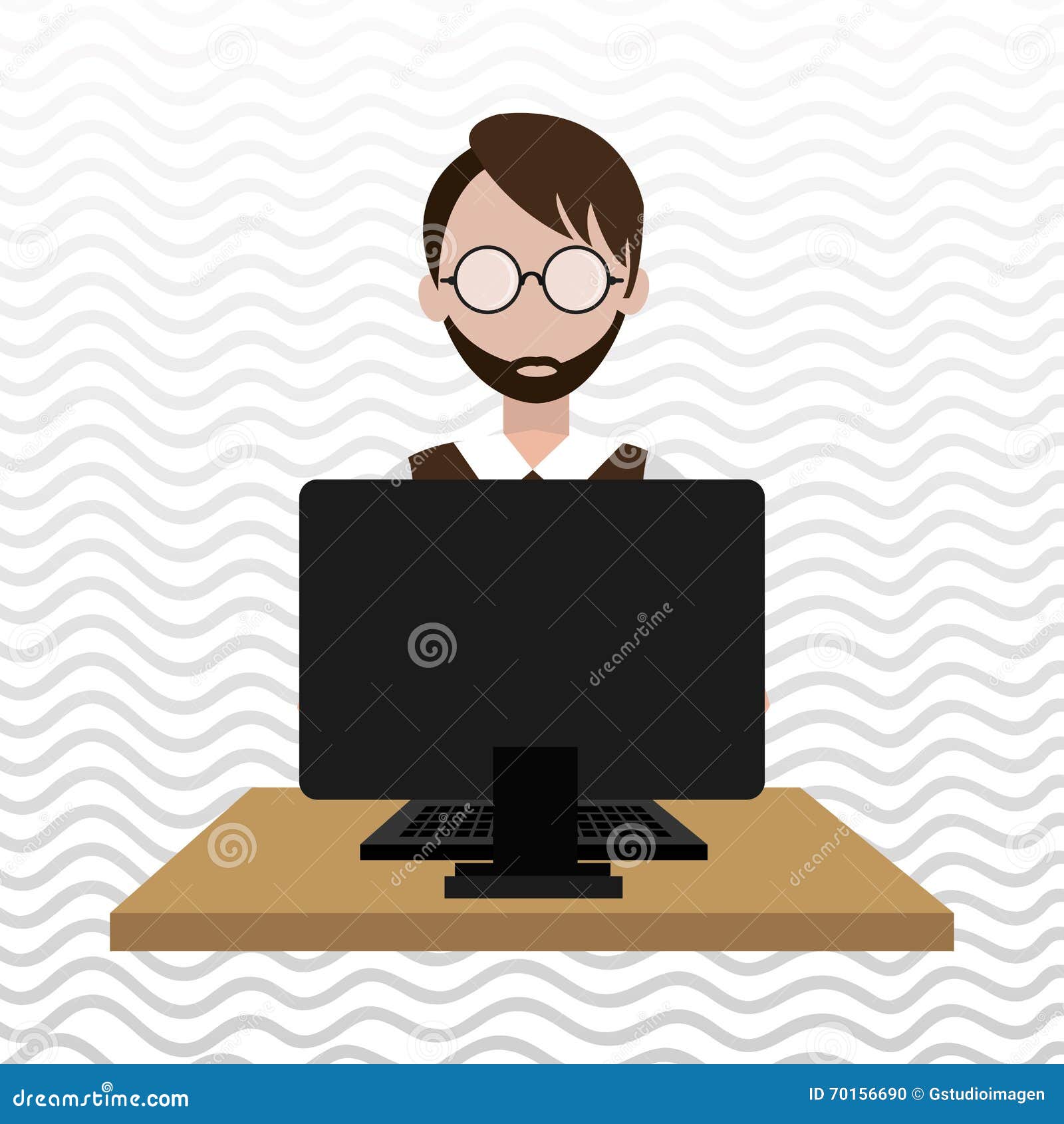 Computer user design stock illustration. Illustration of office - 70156690