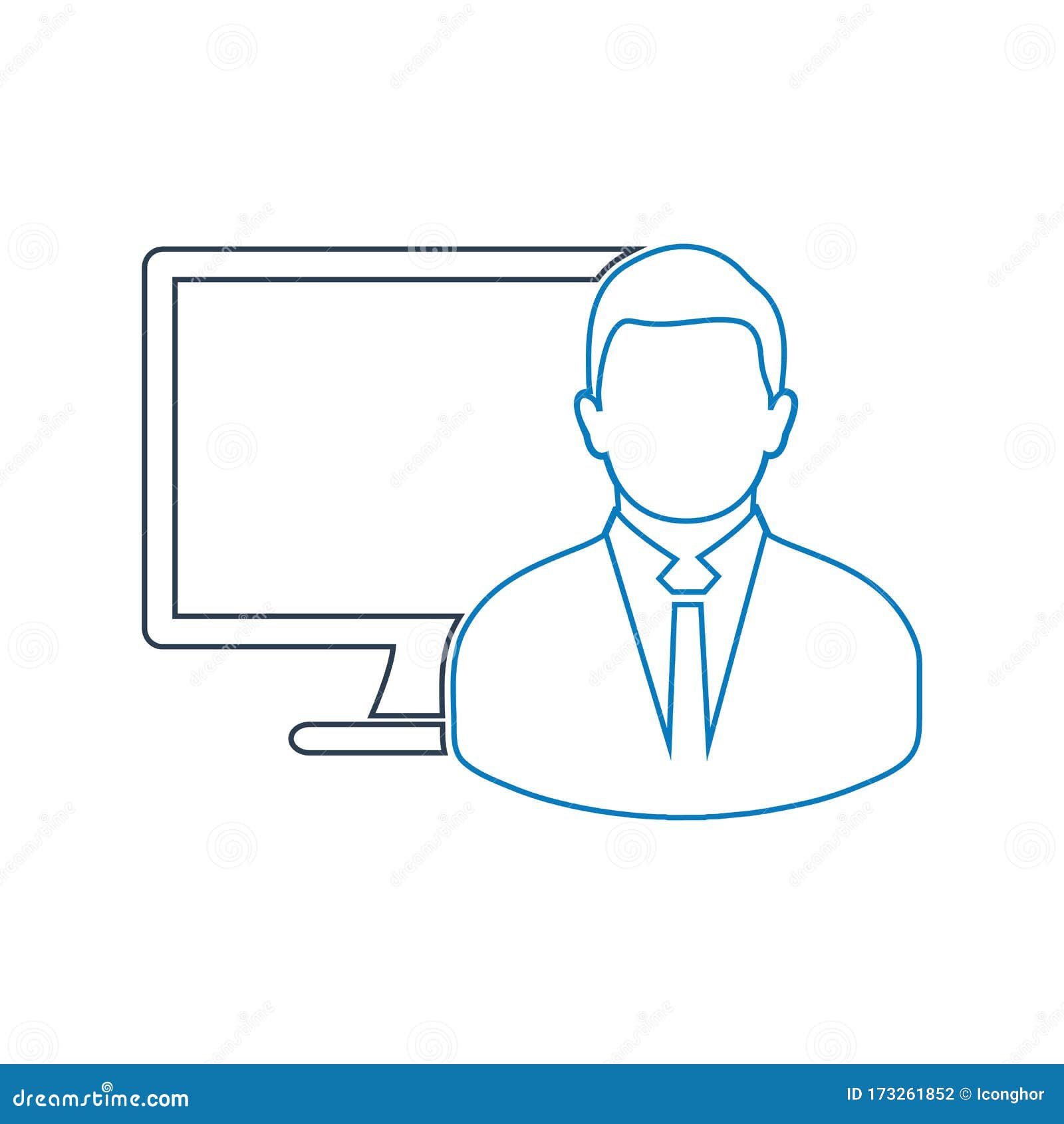 Computer User Icon. stock vector. Illustration of account - 173261852