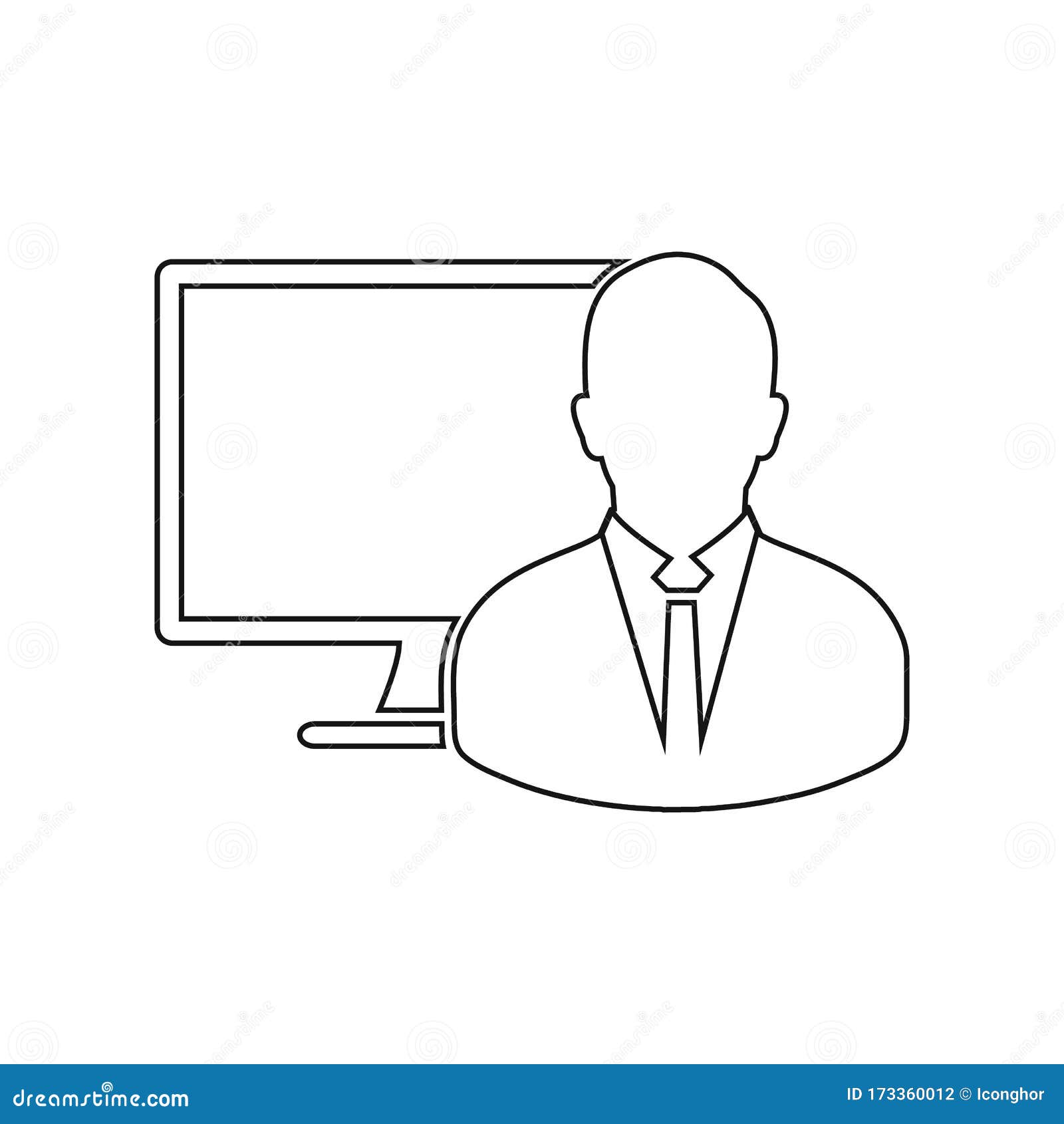Computer User Icon. stock vector. Illustration of person - 173360012