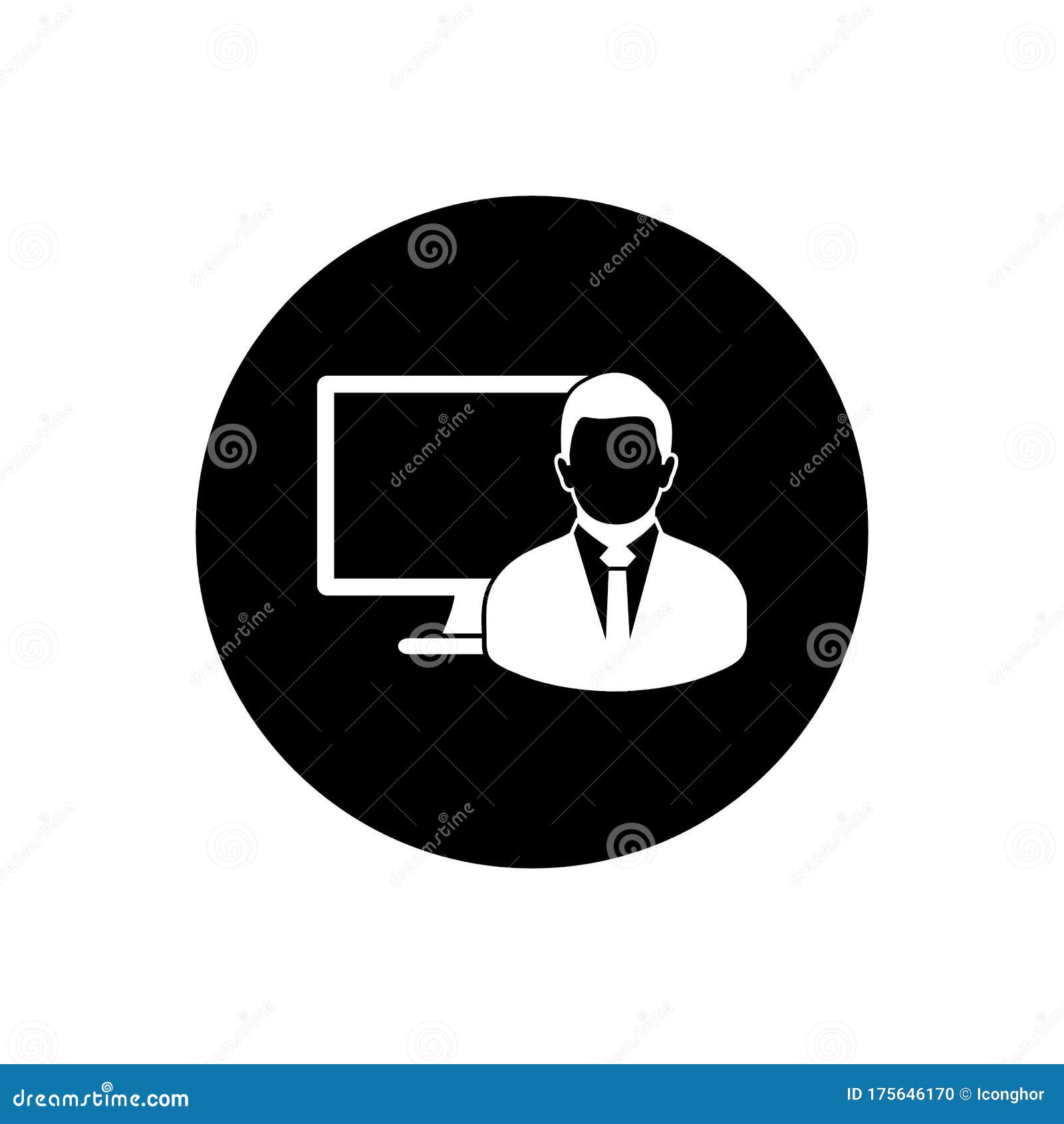 Computer user Icon. stock vector. Illustration of programmer - 175646170