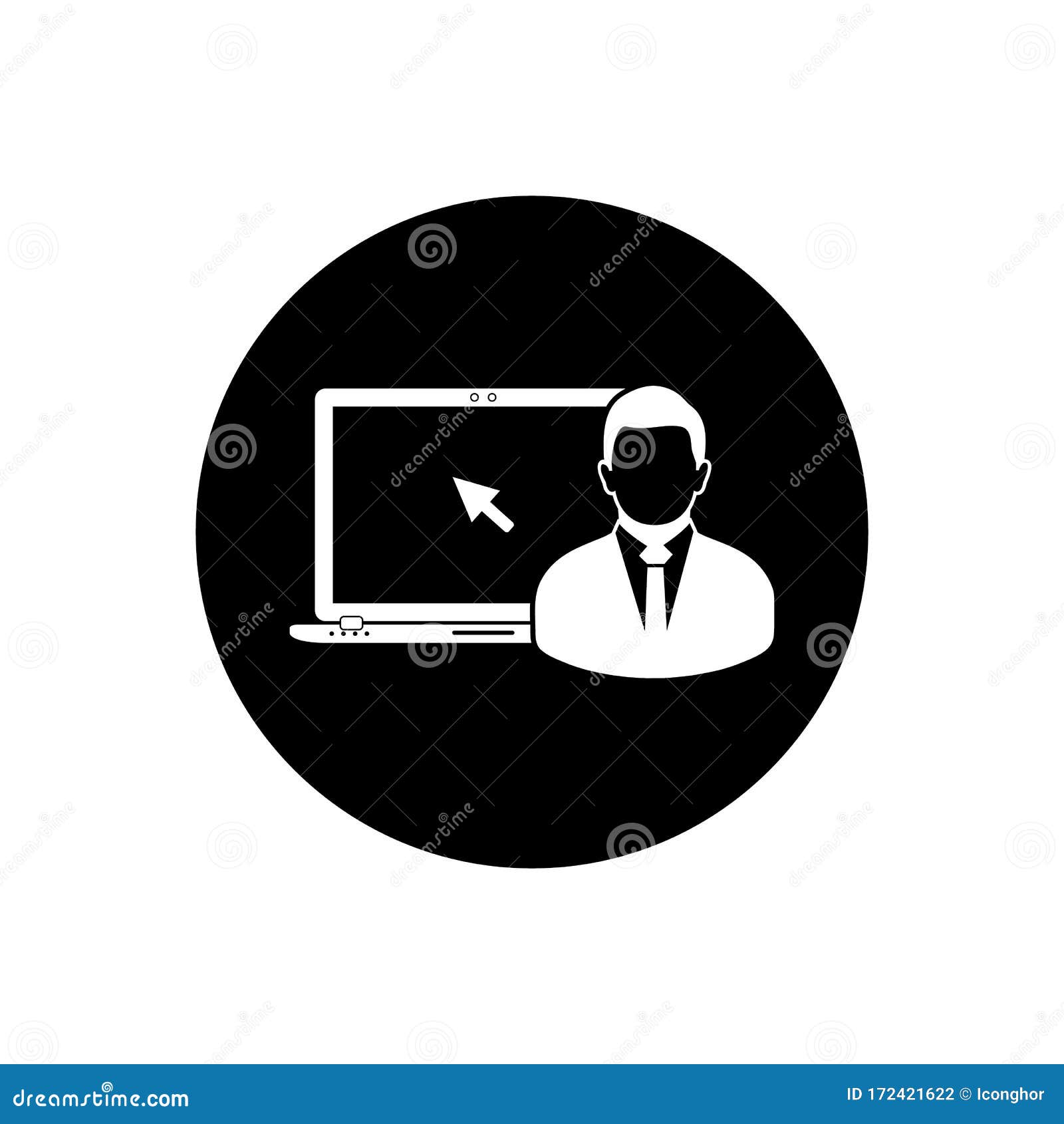 Computer user Icon. stock vector. Illustration of operator - 172421622