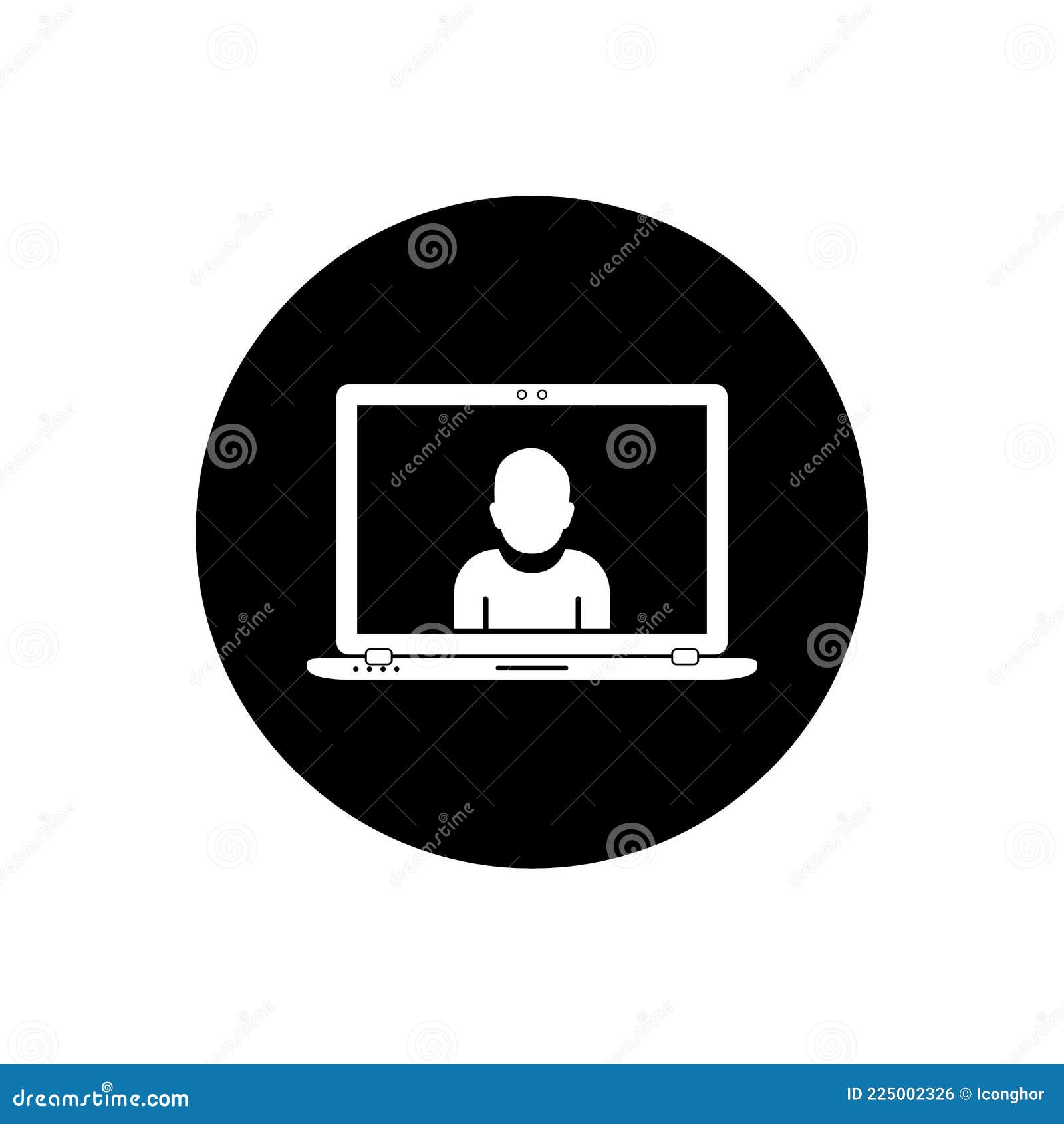Computer User Icon. stock vector. Illustration of laptop - 225002326