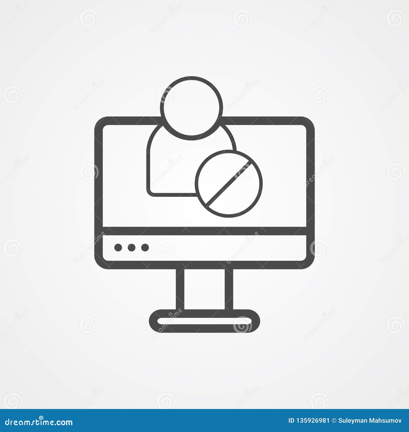 Computer User Vector Icon Sign Symbol Stock Vector - Illustration of ...