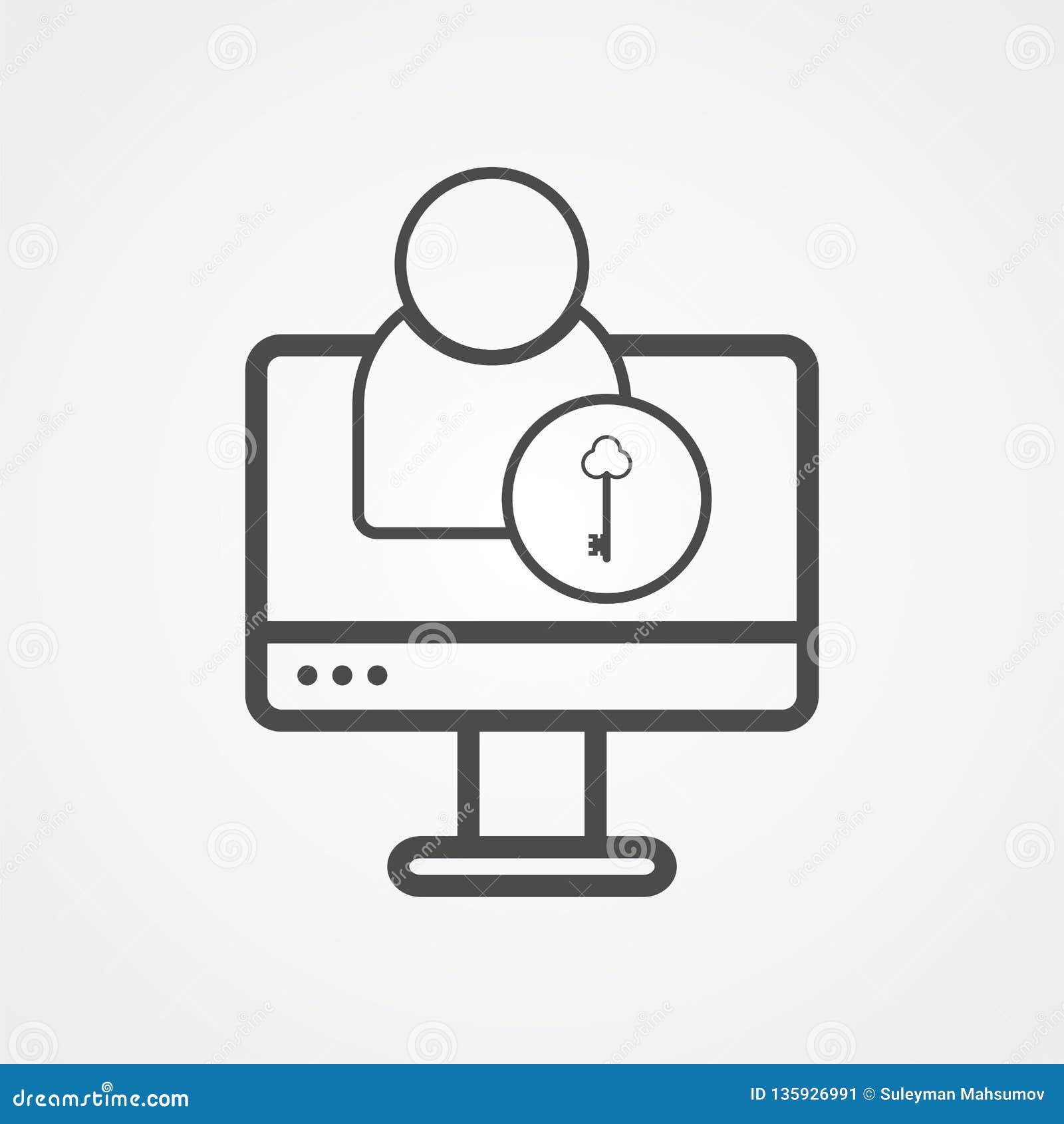 Computer User Vector Icon Sign Symbol Stock Vector - Illustration of ...