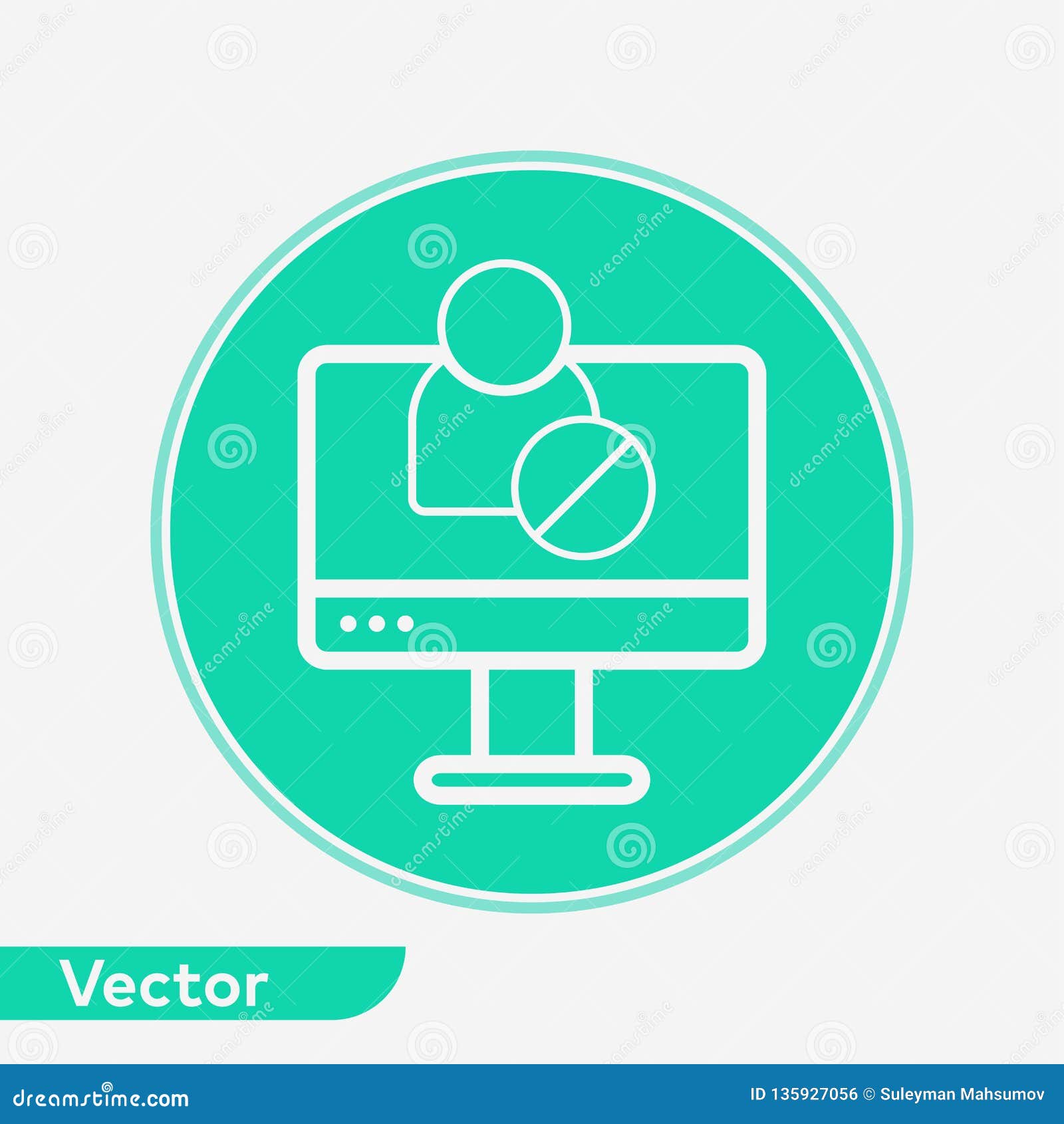 Computer User Vector Icon Sign Symbol Stock Vector - Illustration of ...