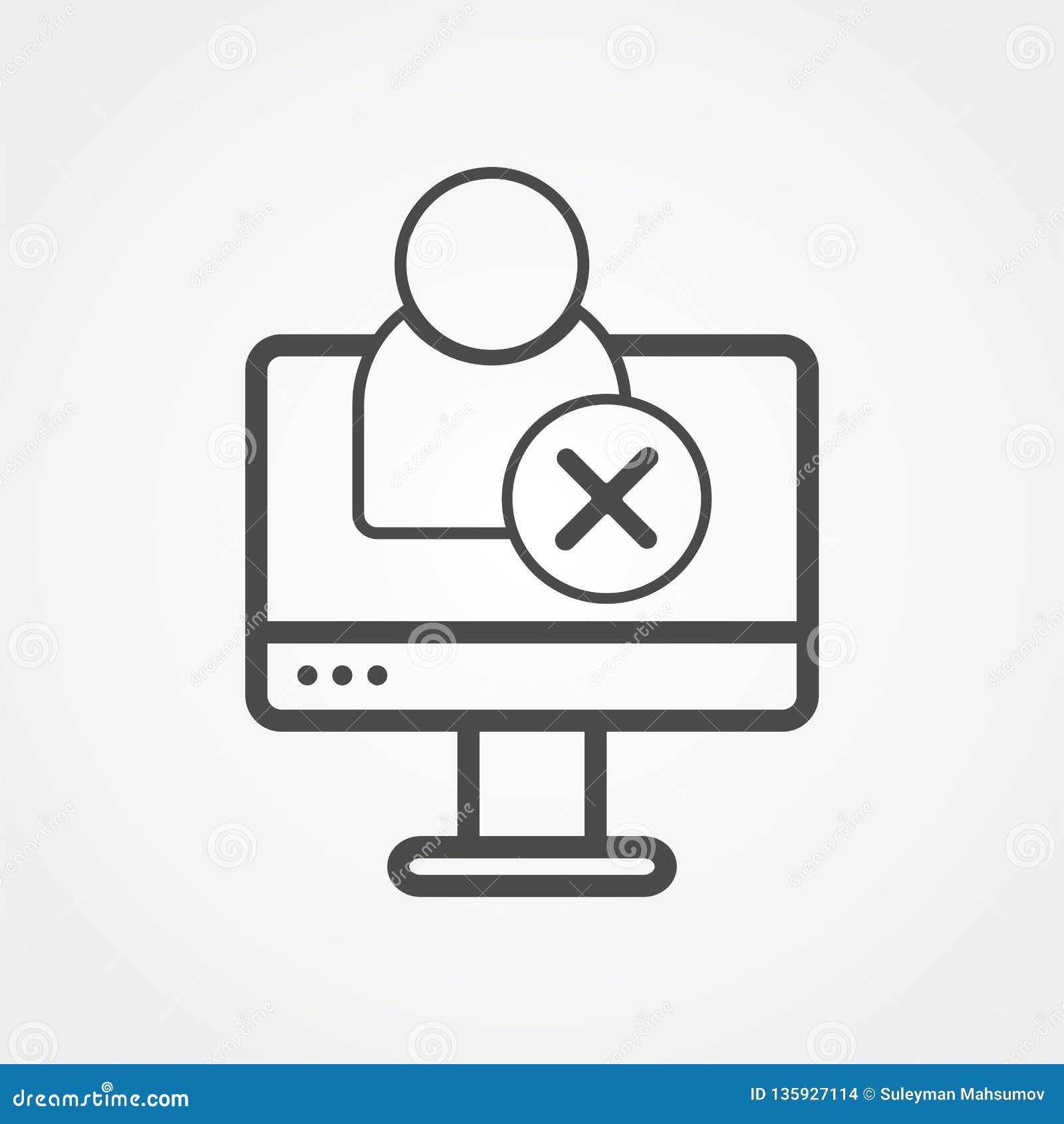 Computer User Vector Icon Sign Symbol Stock Vector - Illustration of ...