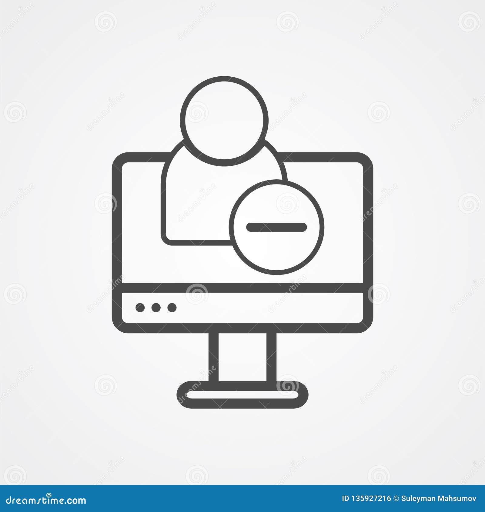 Computer User Vector Icon Sign Symbol Stock Vector - Illustration of ...