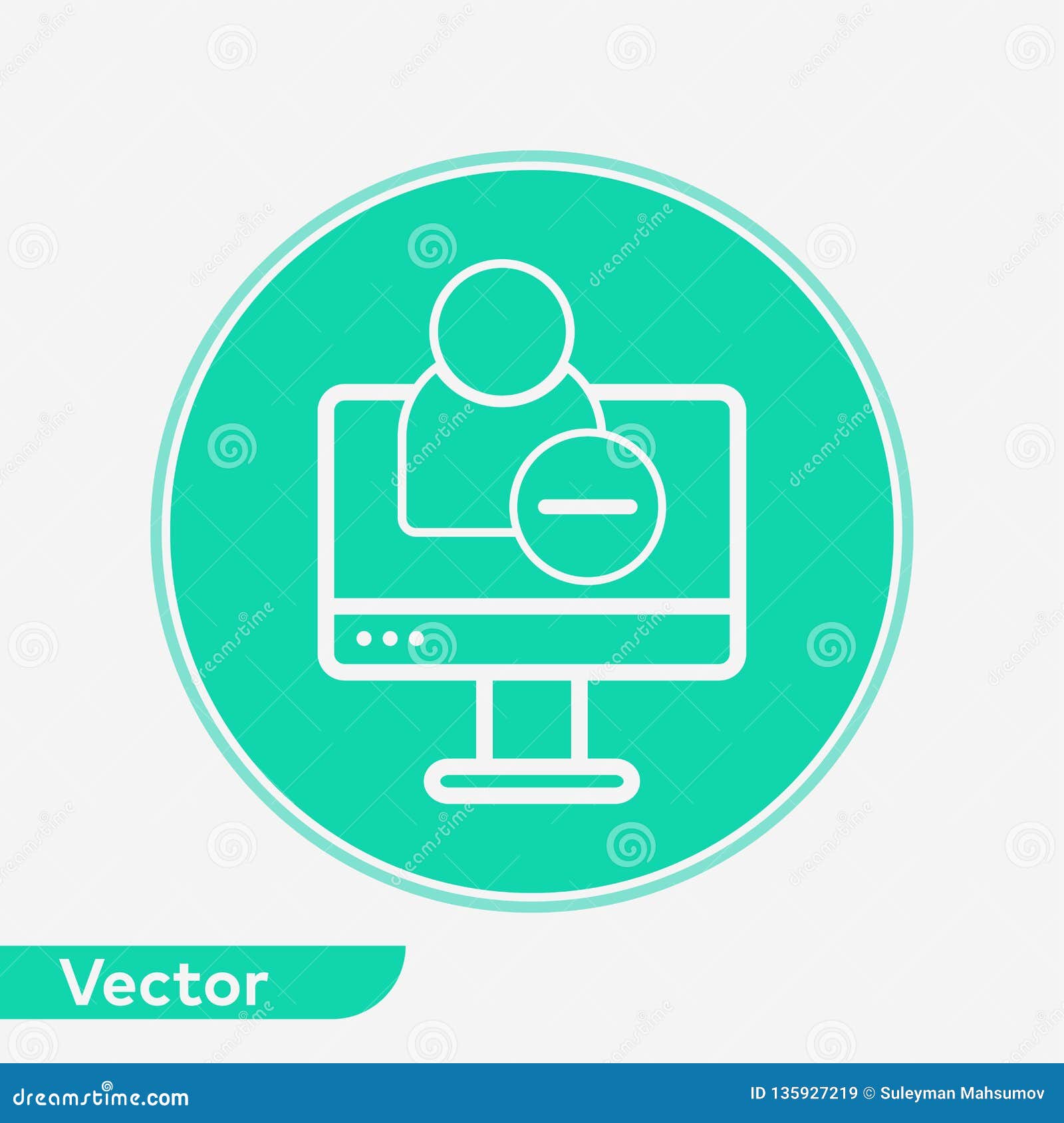 Computer User Vector Icon Sign Symbol Stock Vector - Illustration of ...