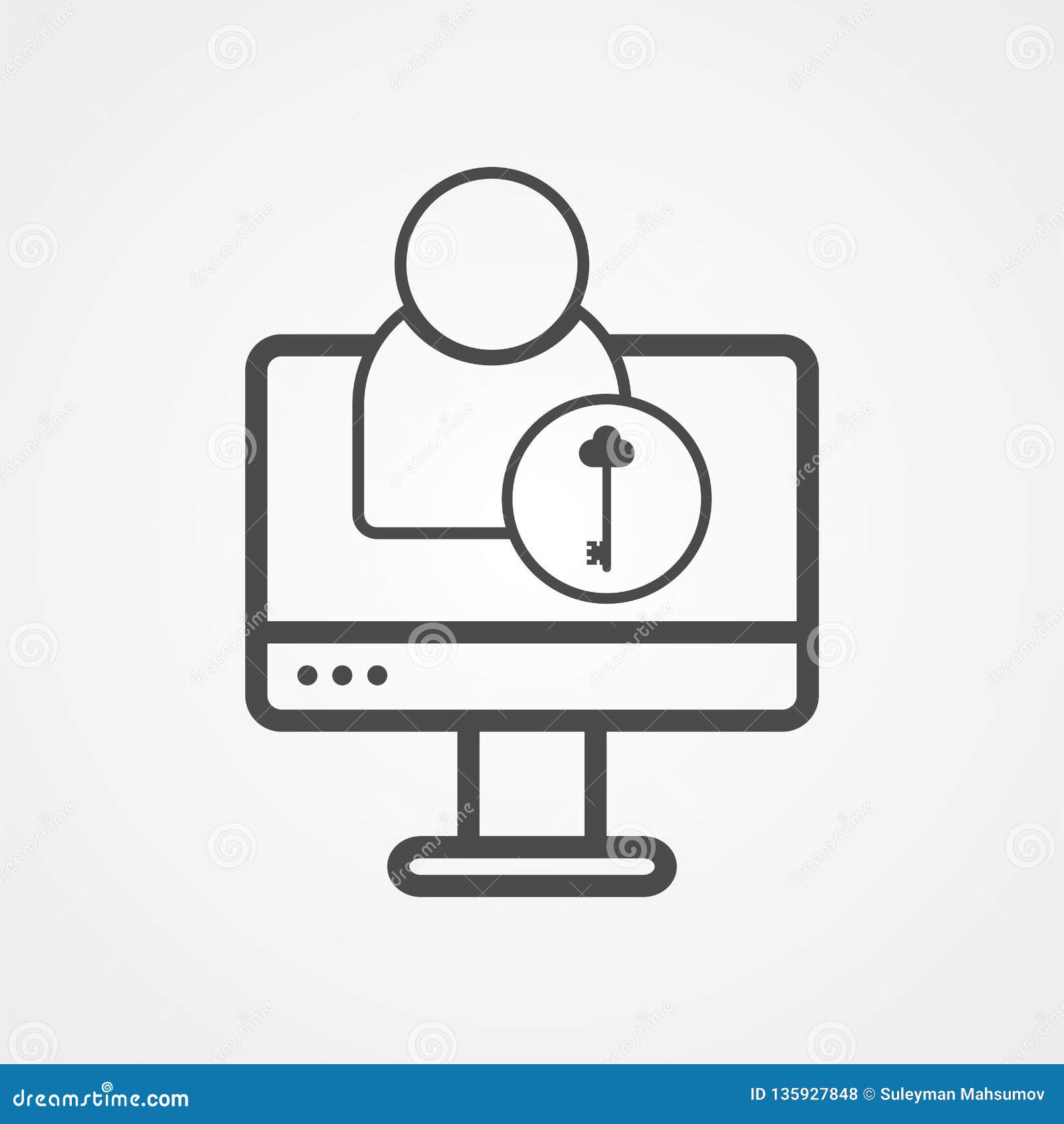 Computer User Vector Icon Sign Symbol Stock Vector - Illustration of ...