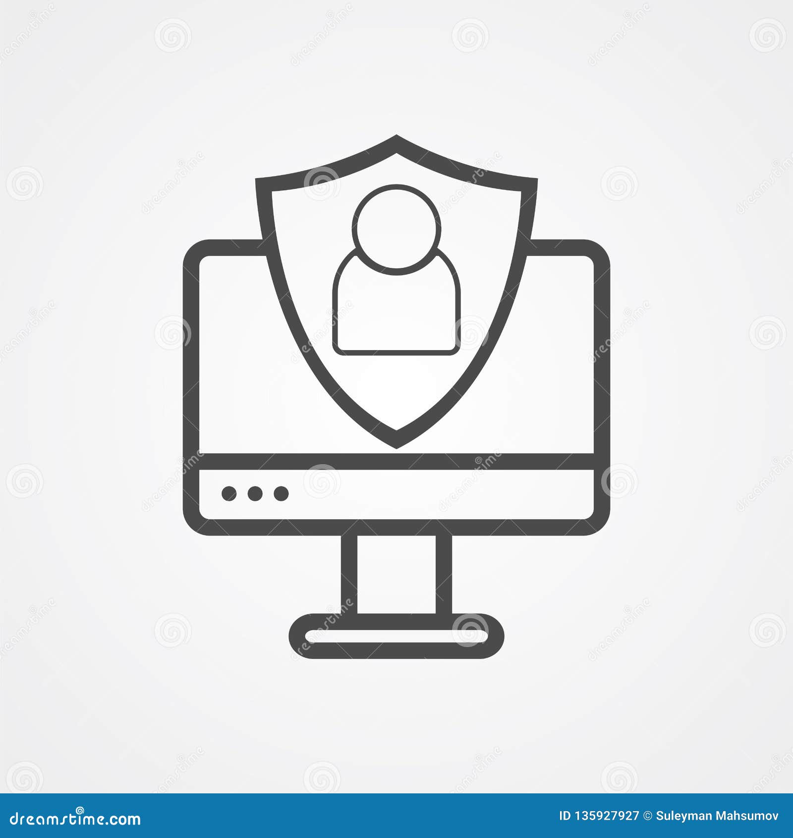 Computer User Vector Icon Sign Symbol Stock Vector - Illustration of ...