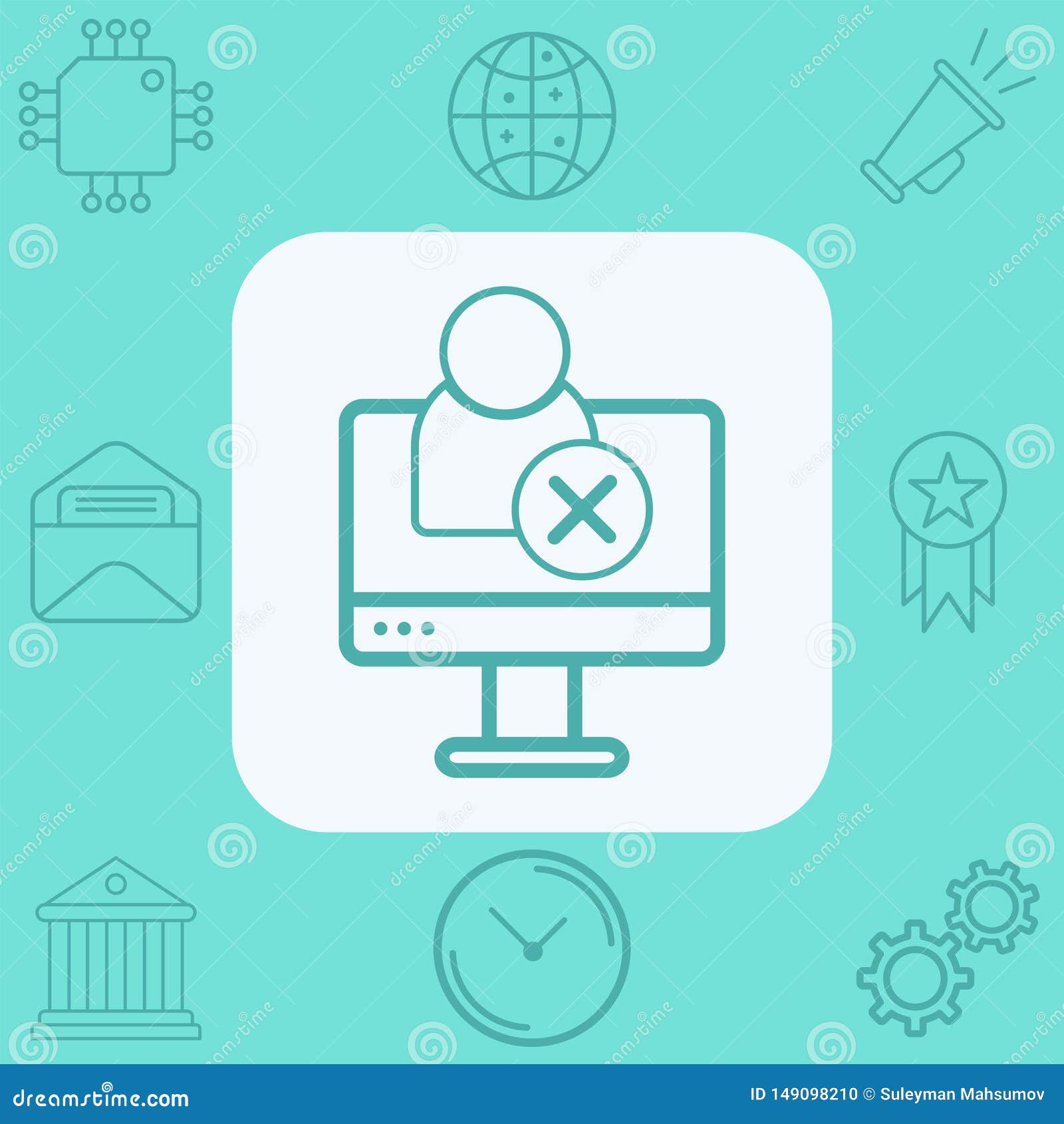 Computer User Vector Icon Sign Symbol Stock Vector - Illustration of ...