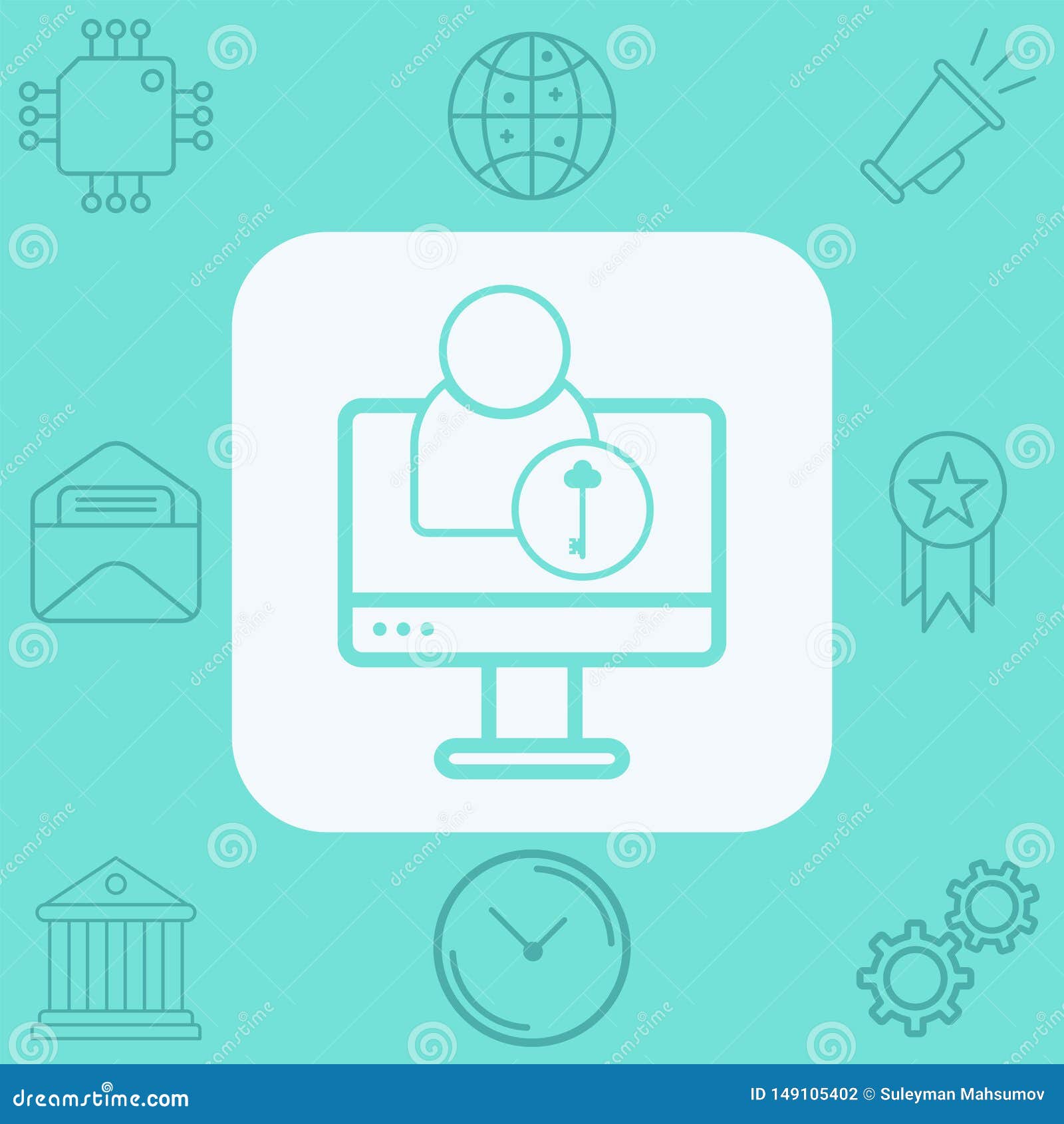 Computer User Vector Icon Sign Symbol Stock Illustration - Illustration ...
