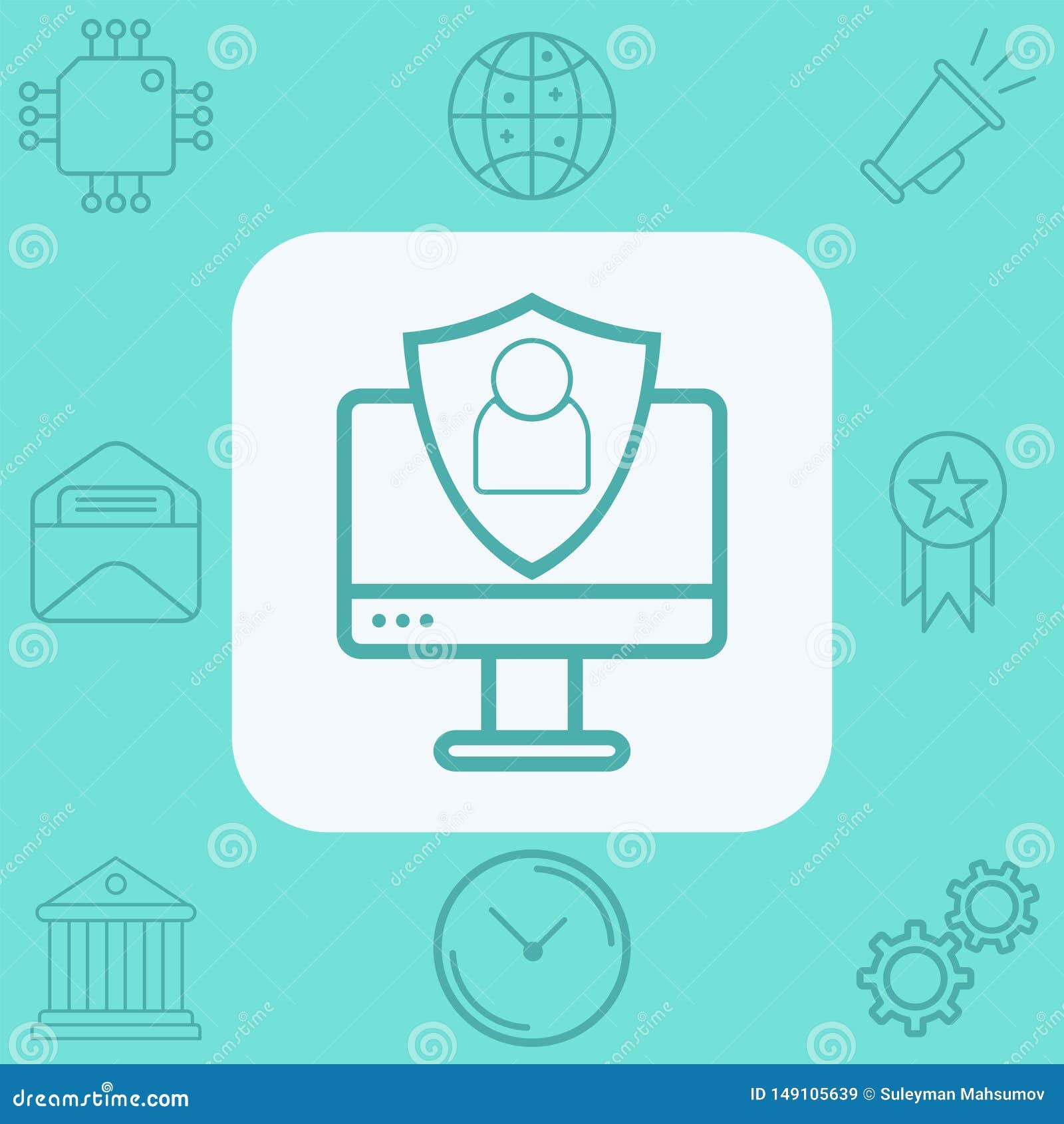 Computer User Vector Icon Sign Symbol Stock Vector - Illustration of ...