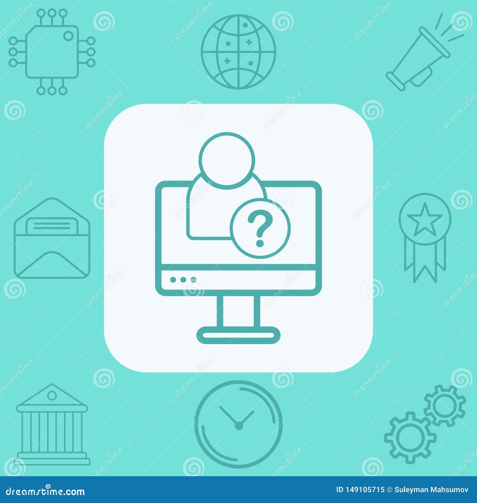 Computer User Vector Icon Sign Symbol Stock Illustration - Illustration ...