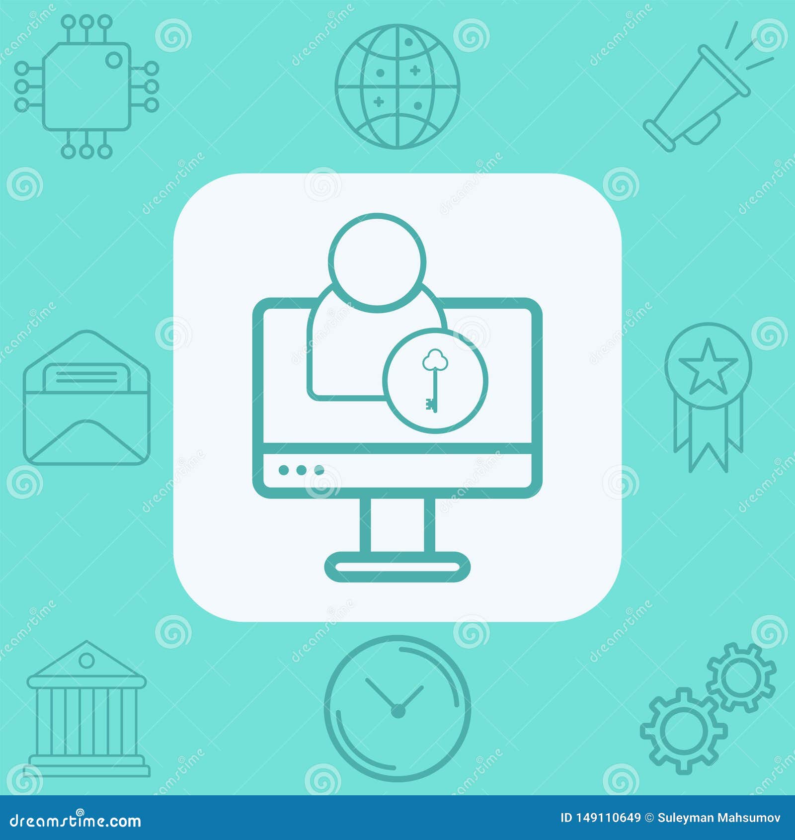 Computer User Vector Icon Sign Symbol Stock Illustration - Illustration ...