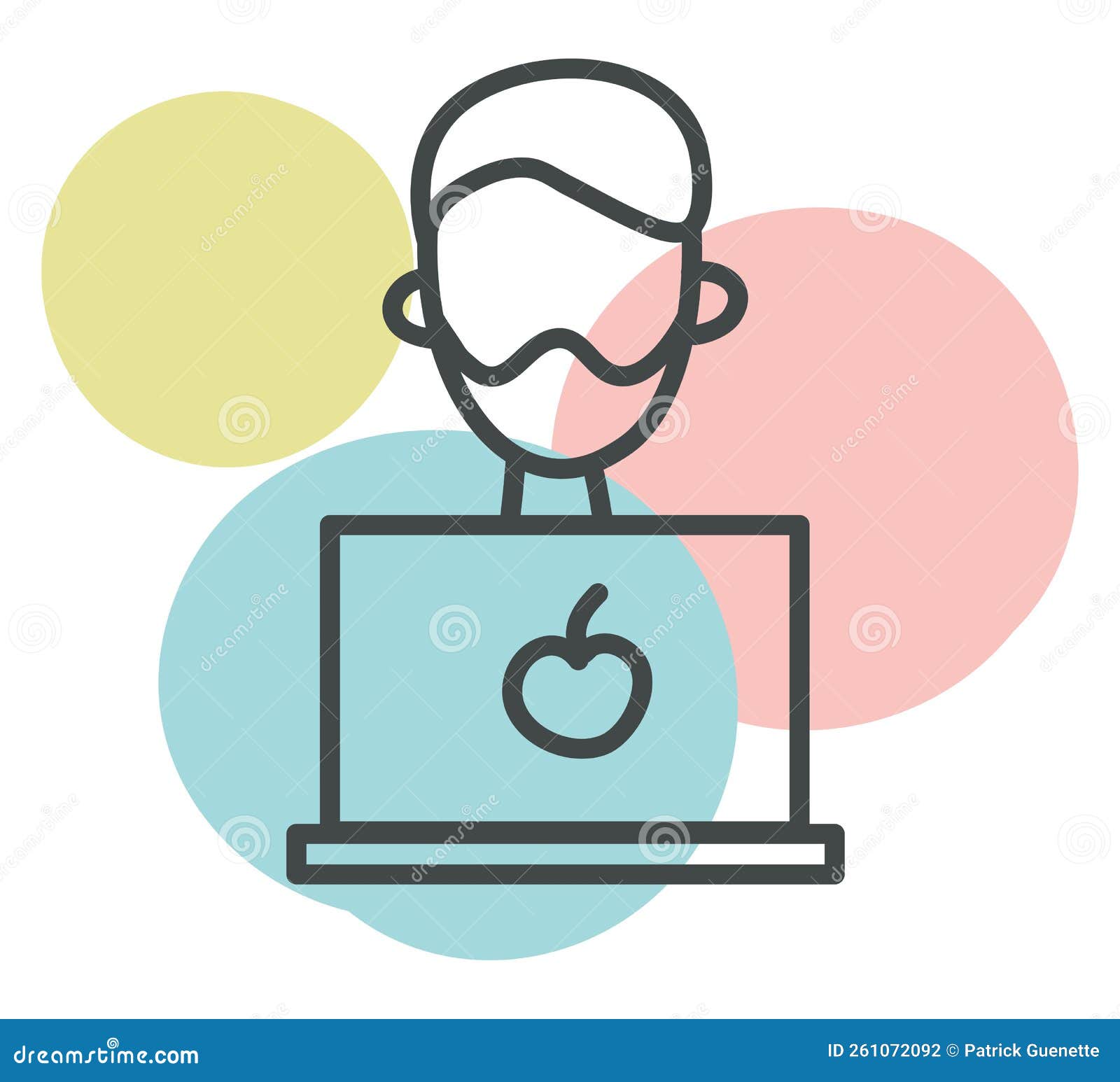 Computer user, icon stock vector. Illustration of creative - 261072092