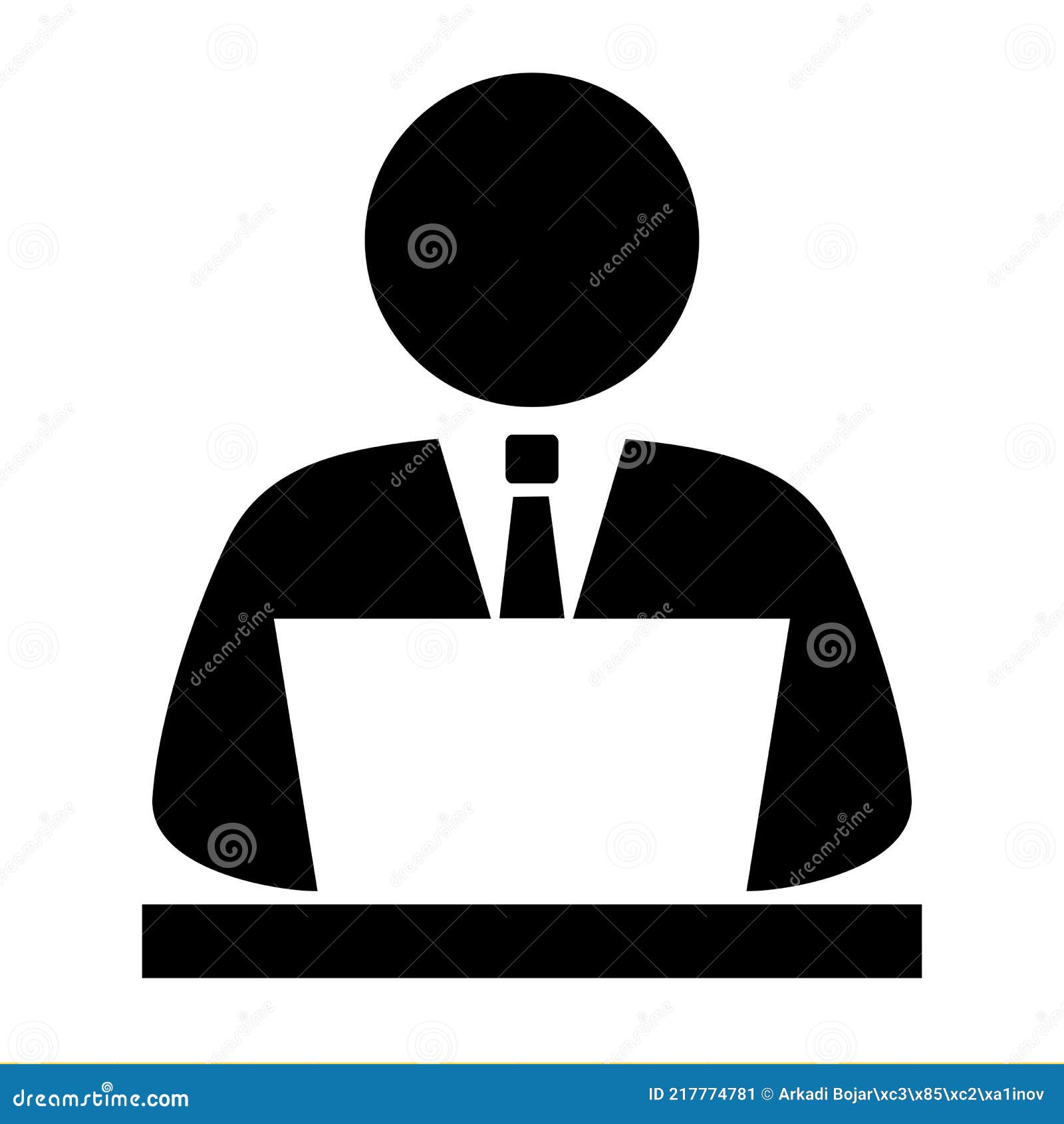 Computer user vector icon stock vector. Illustration of internet ...