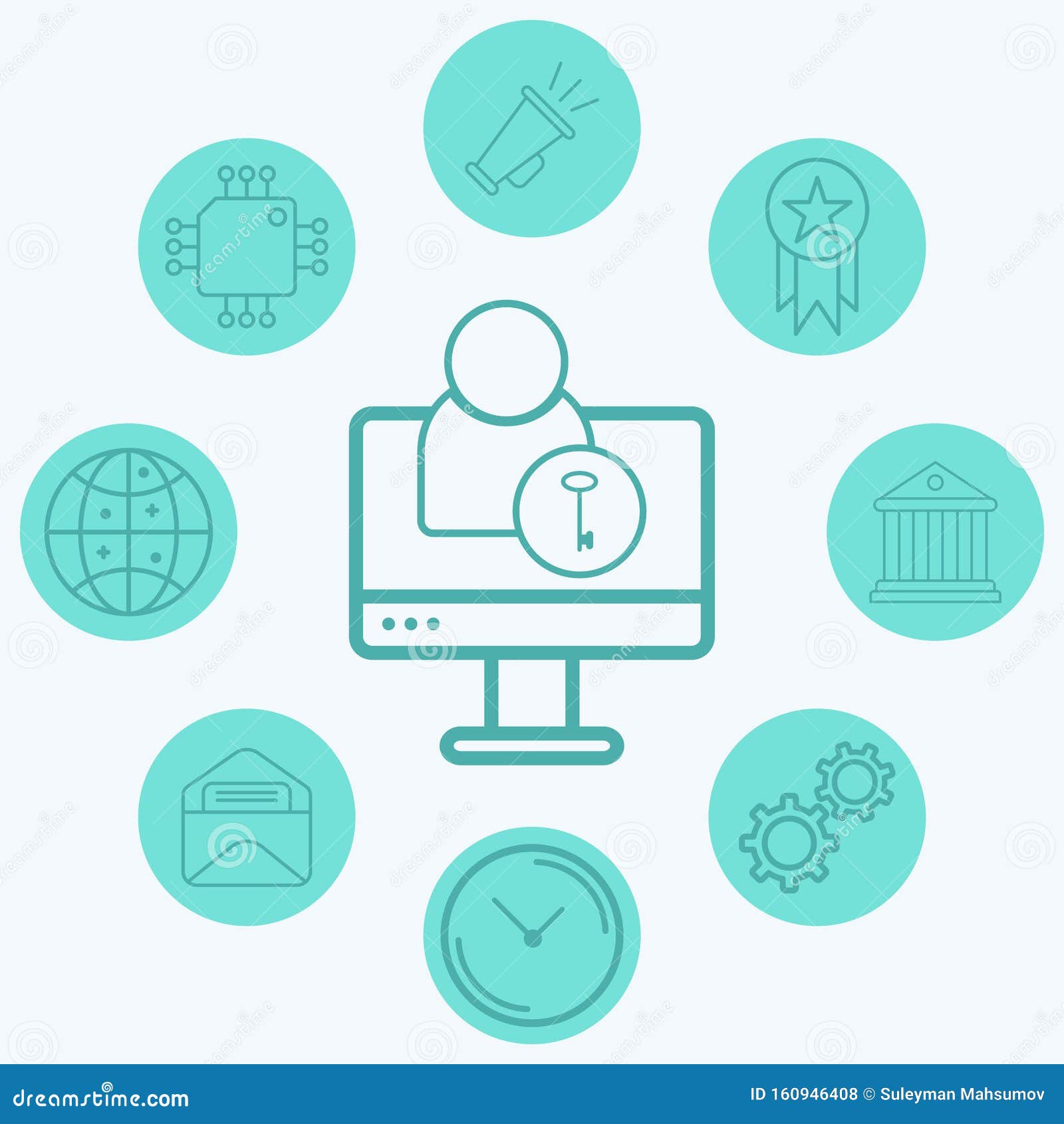 Computer User Vector Icon Sign Symbol Stock Illustration - Illustration ...