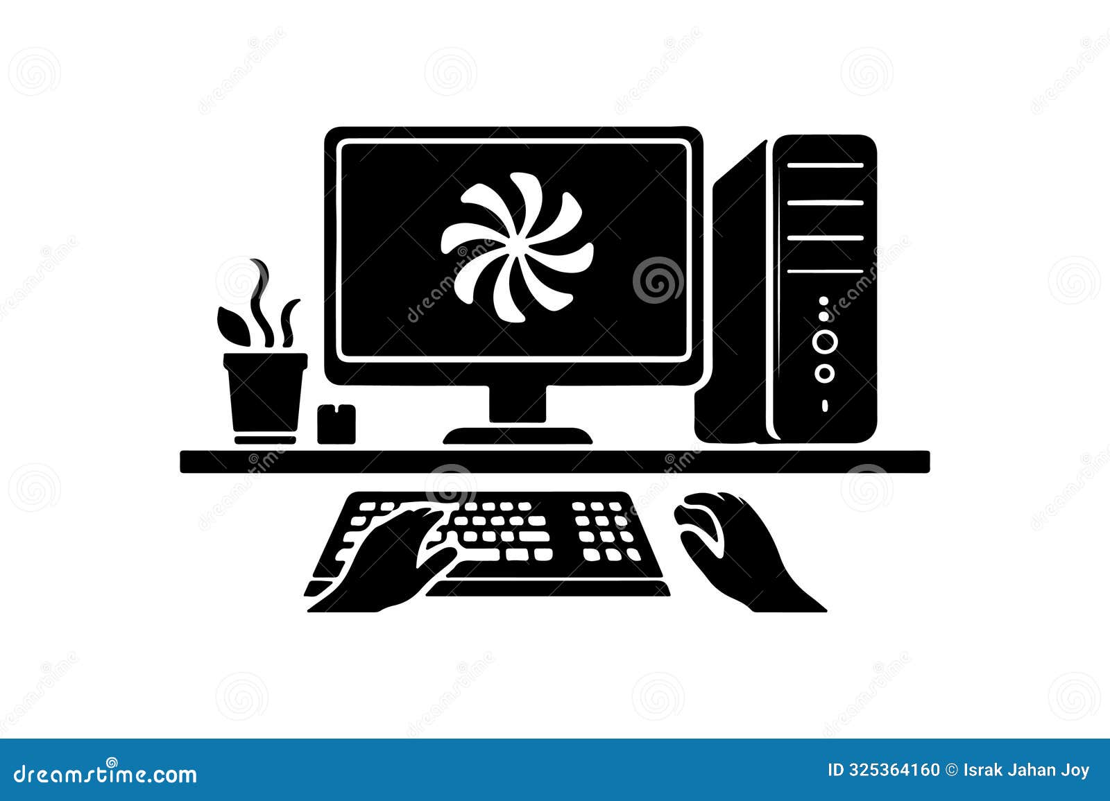 Computer Vector Art, Illustration File, Computer Logo Stock Vector ...
