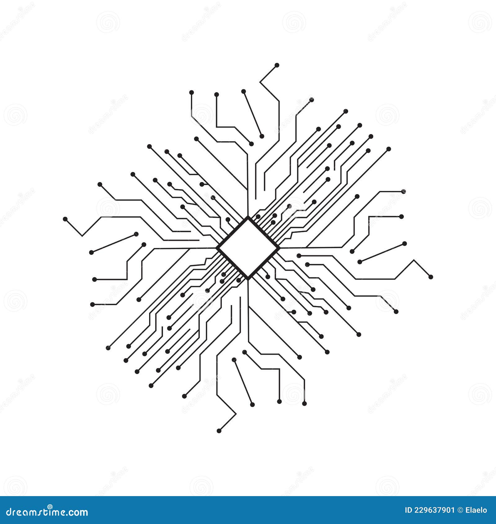 Computer Vector Background with Circuit Stock Illustration ...