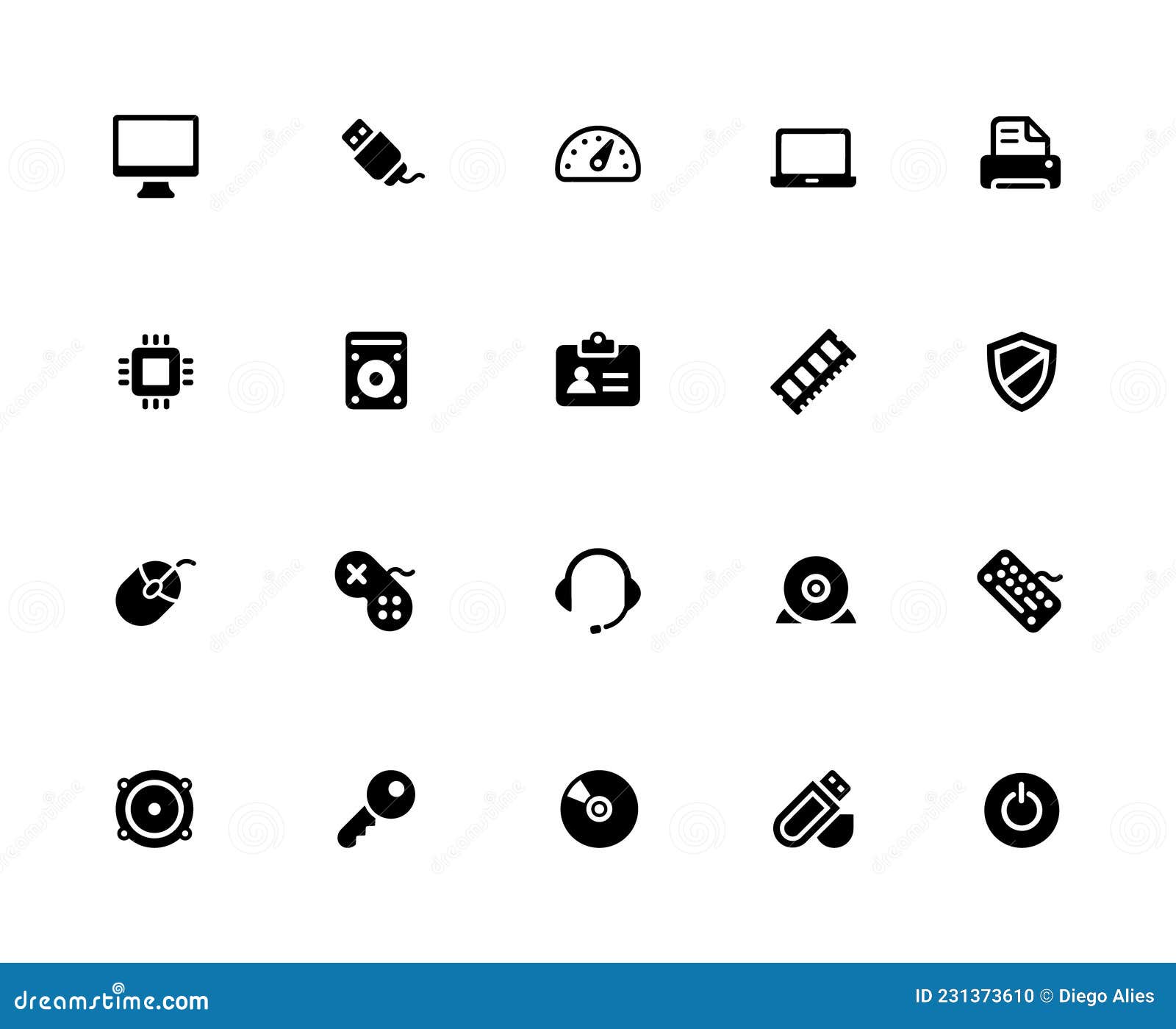 Computer & Devices // Black Series Stock Vector - Illustration of ...