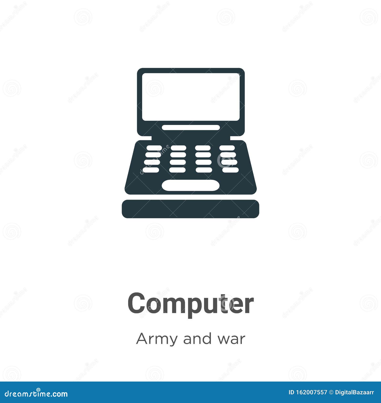 Computer Vector Icon on White Background. Flat Vector Computer Icon ...