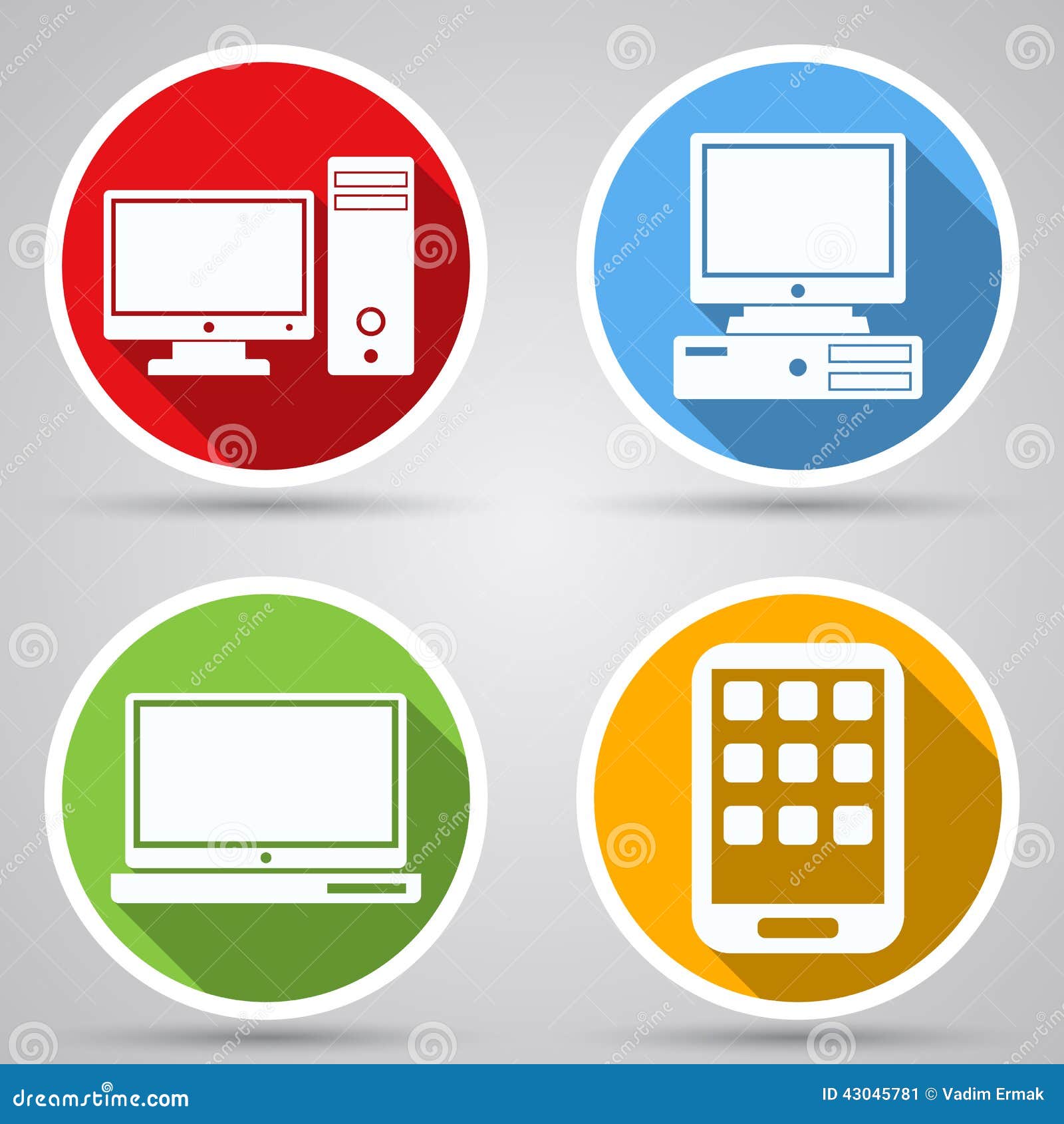 Computer vector icons stock vector. Illustration of computer - 43045781