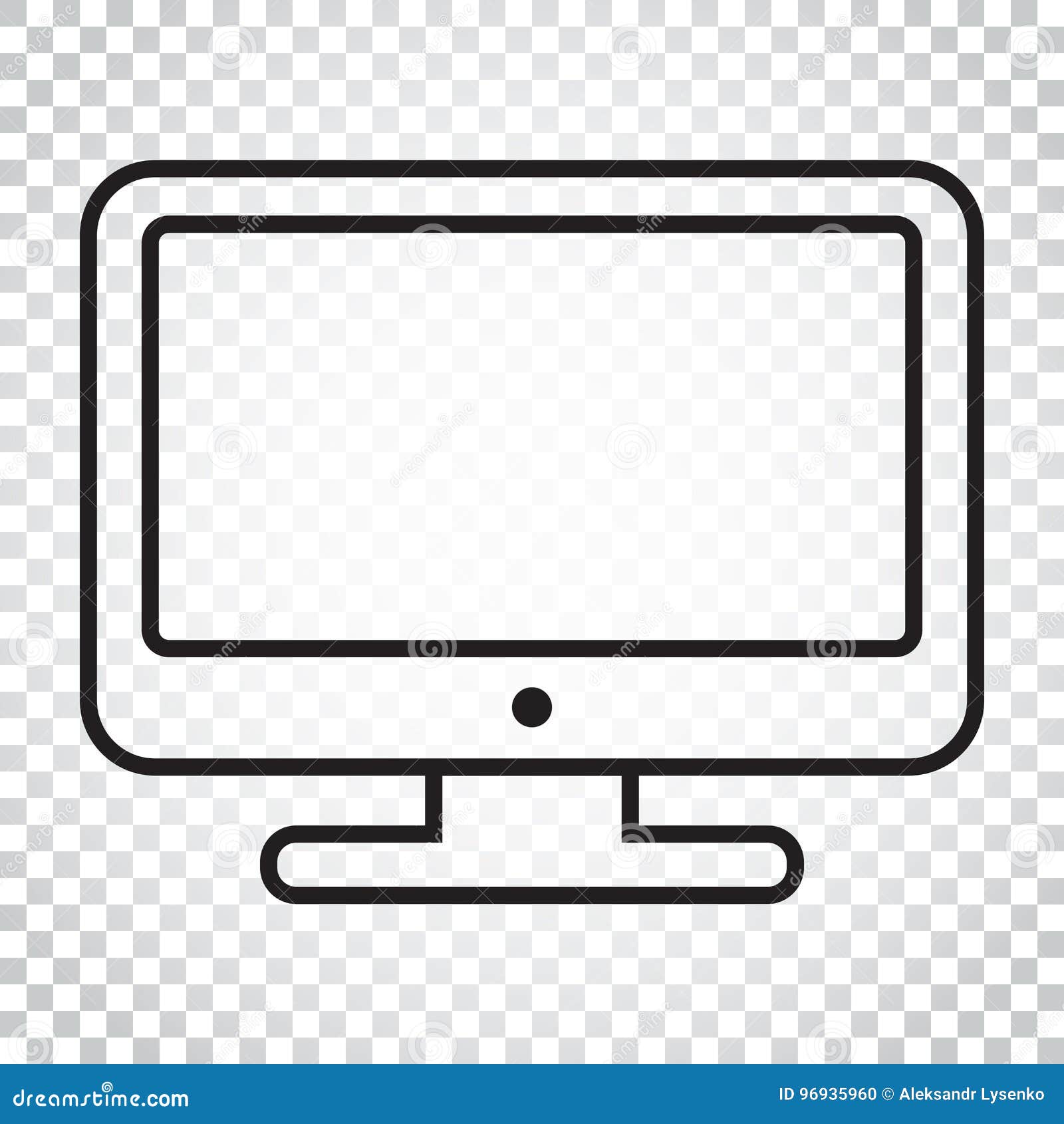 Computer Vector Illustration in Line Style. Monitor Flat Icon Stock ... Computer Vector Illustration in Line Style. Monitor Flat Icon Stock ...