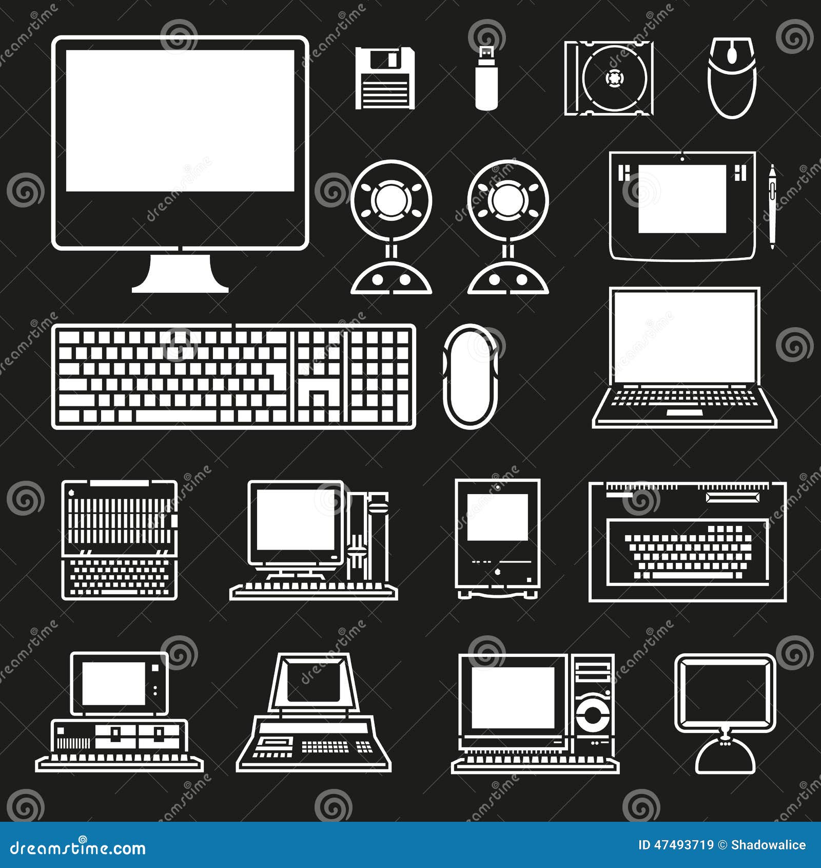 Computer Vectors Set stock vector. Illustration of floppy - 47493719